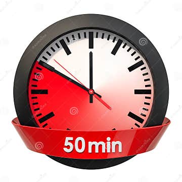 Clock Face with 50 Minutes Timer. 3D Rendering Stock Illustration ...