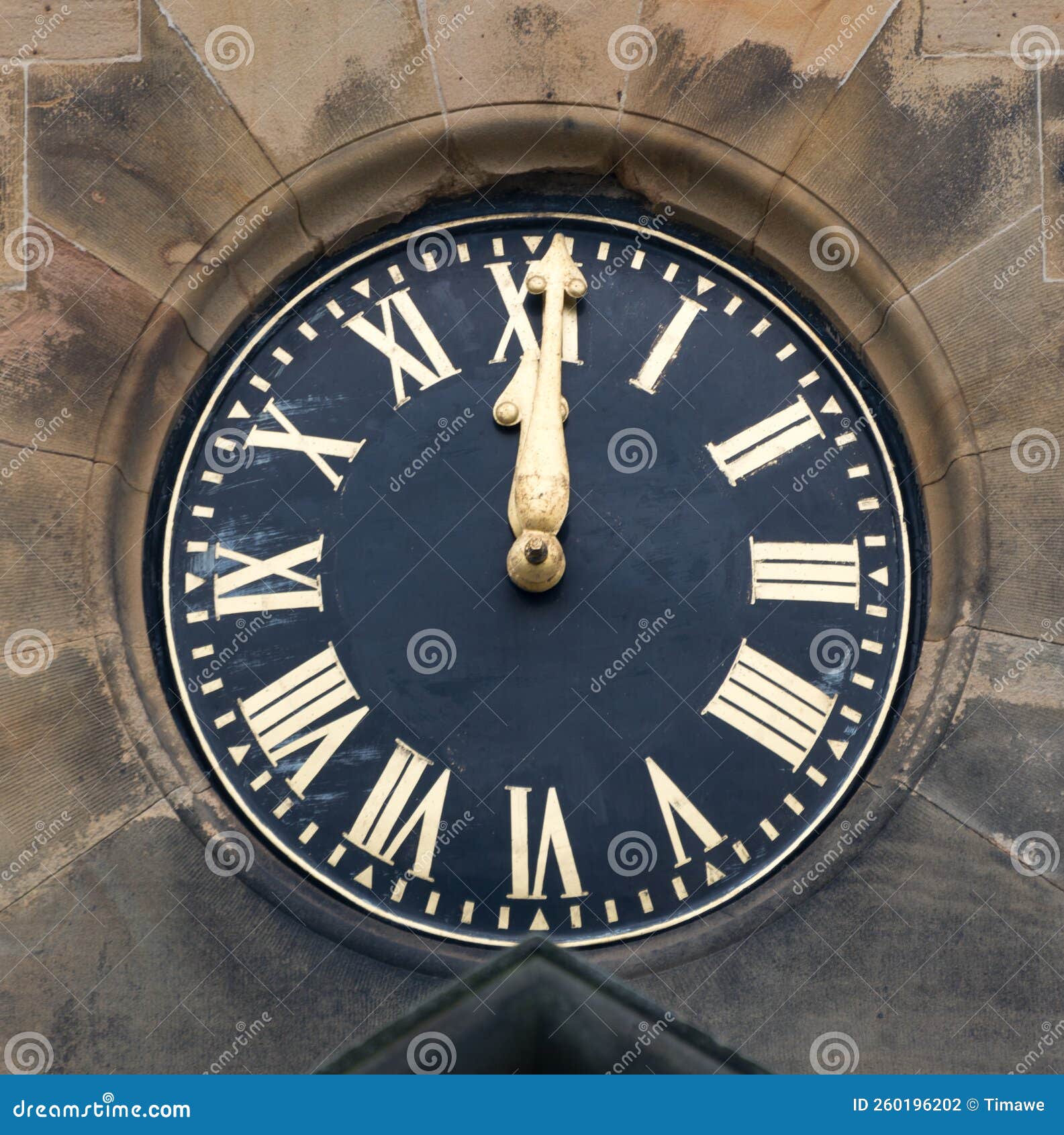 Clock Face at 12 o`clock stock photo. Image of timepiece - 260196202