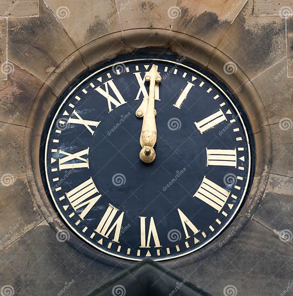 Clock Face at 12 o`clock stock photo. Image of timepiece - 260196202