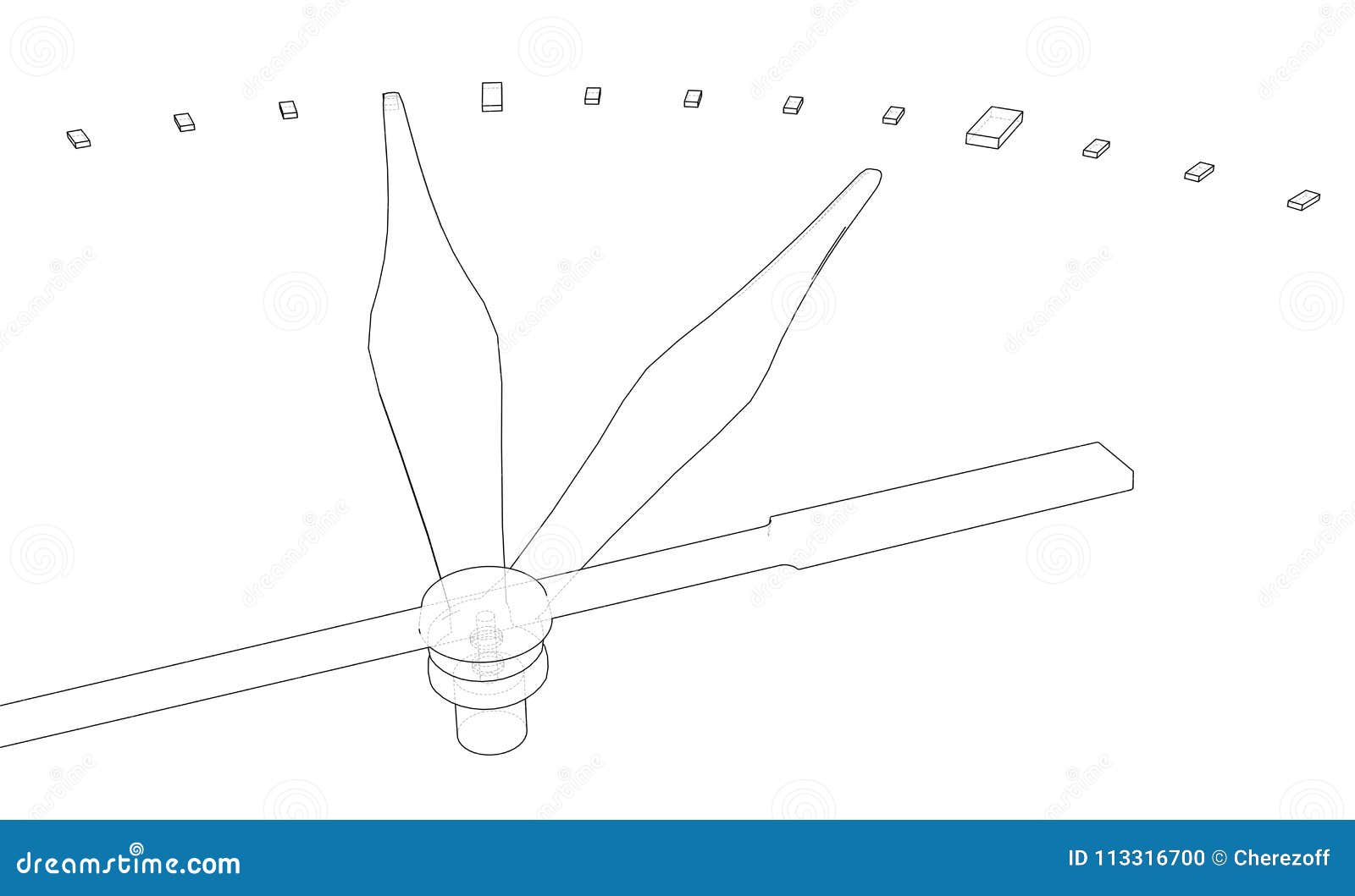 Clock Face. Perspective View Stock Illustration - Illustration of ...