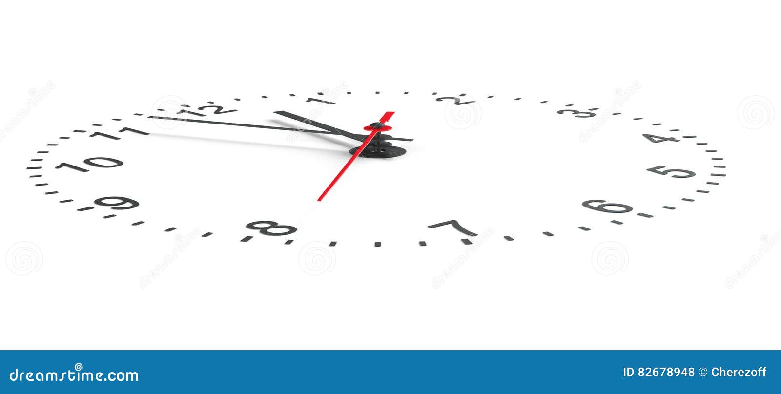 Clock Face Perspective View. Isolated Stock Illustration - Illustration ...