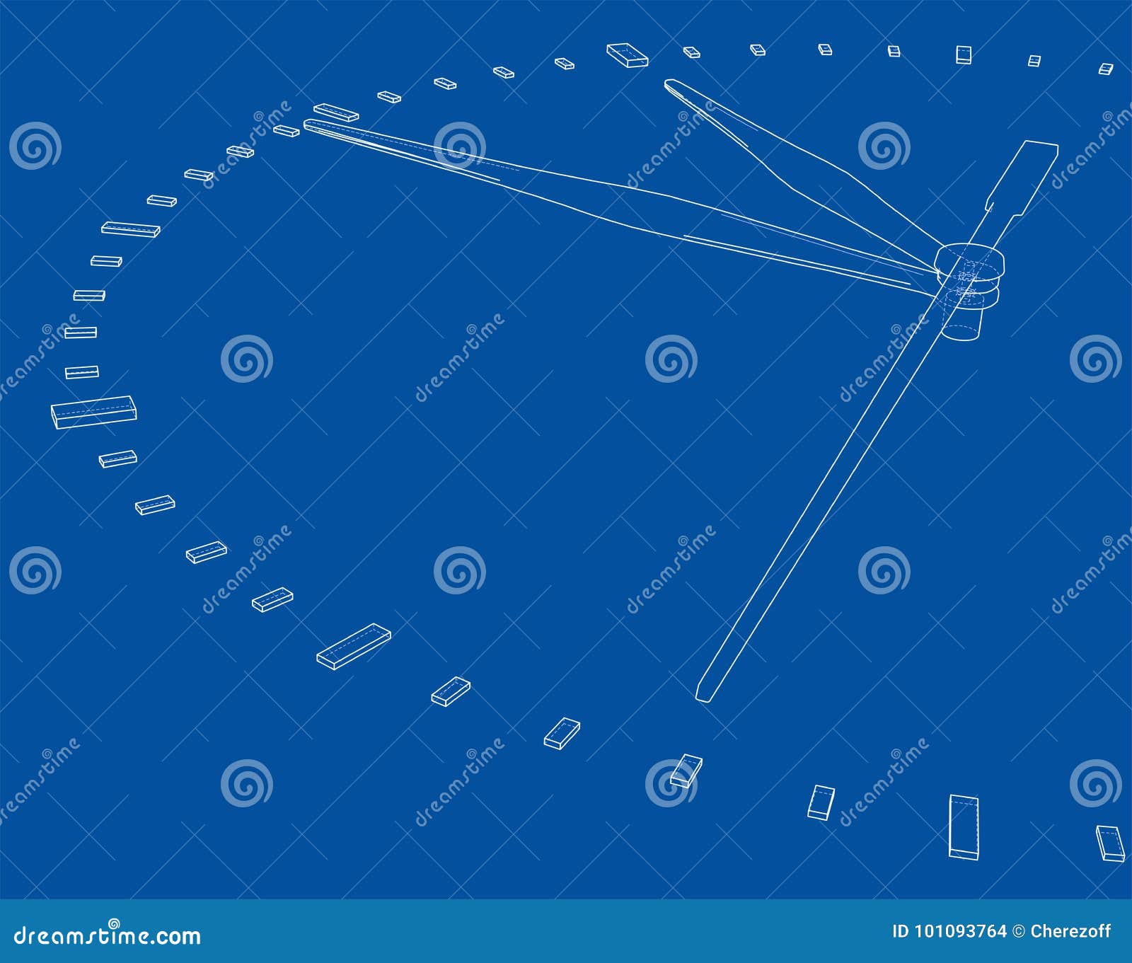 Clock Face. Perspective View Stock Vector - Illustration of hand ...