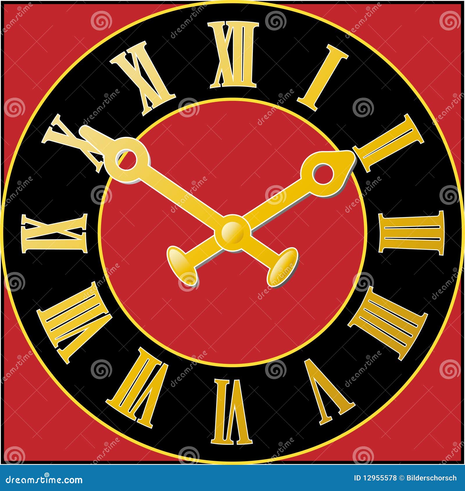 Clock_face_red stock vector. Illustration of face, element - 12955578