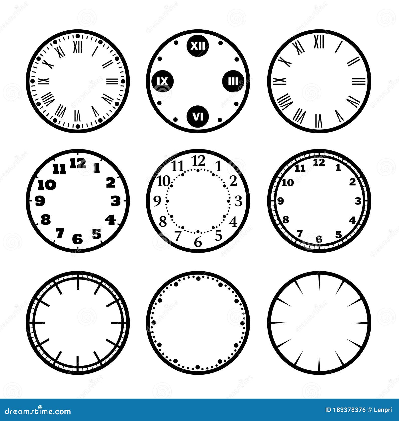 Clock face stock vector. Illustration of clock, design - 183378376