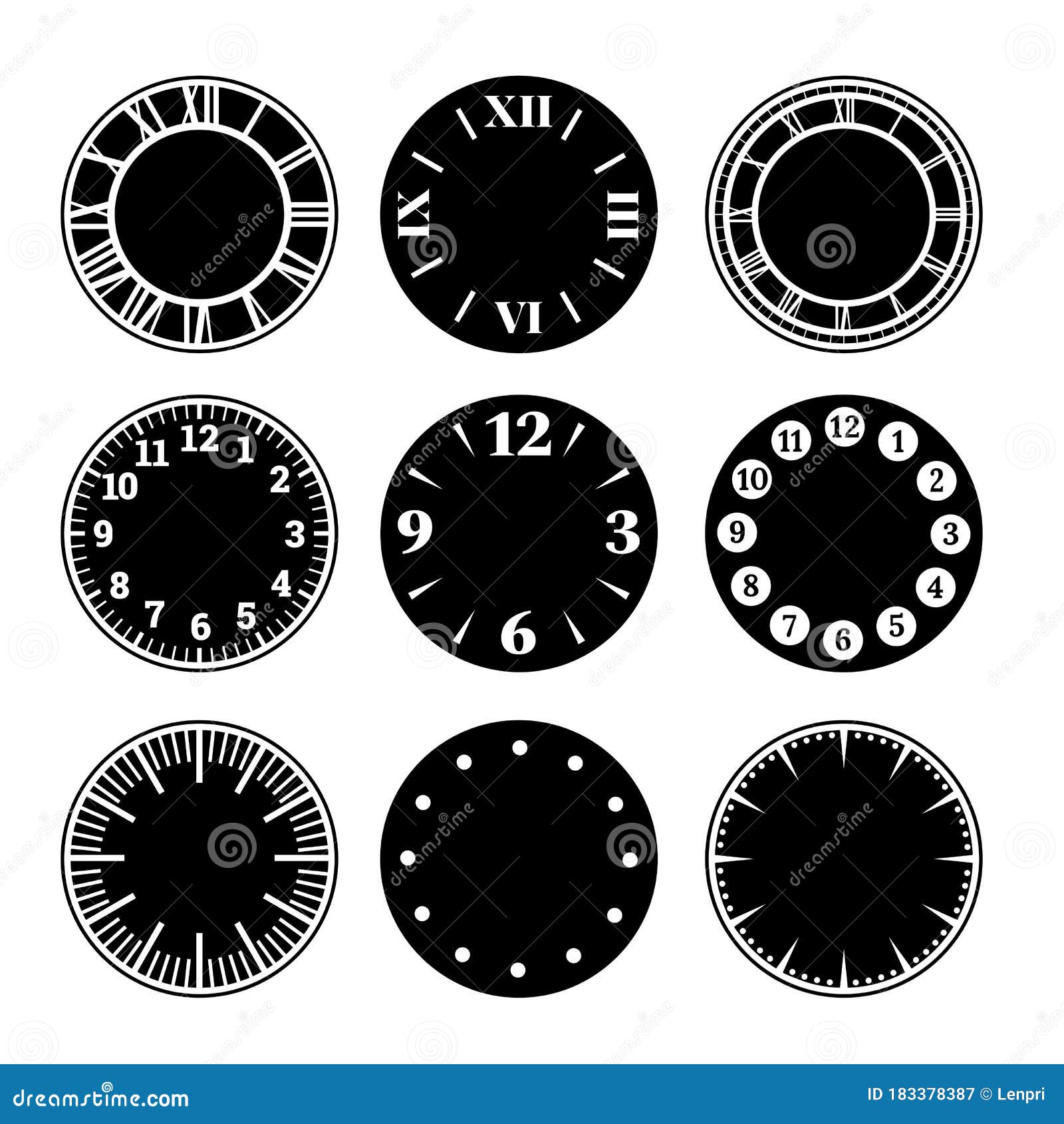Clock face stock vector. Illustration of element, line - 183378387
