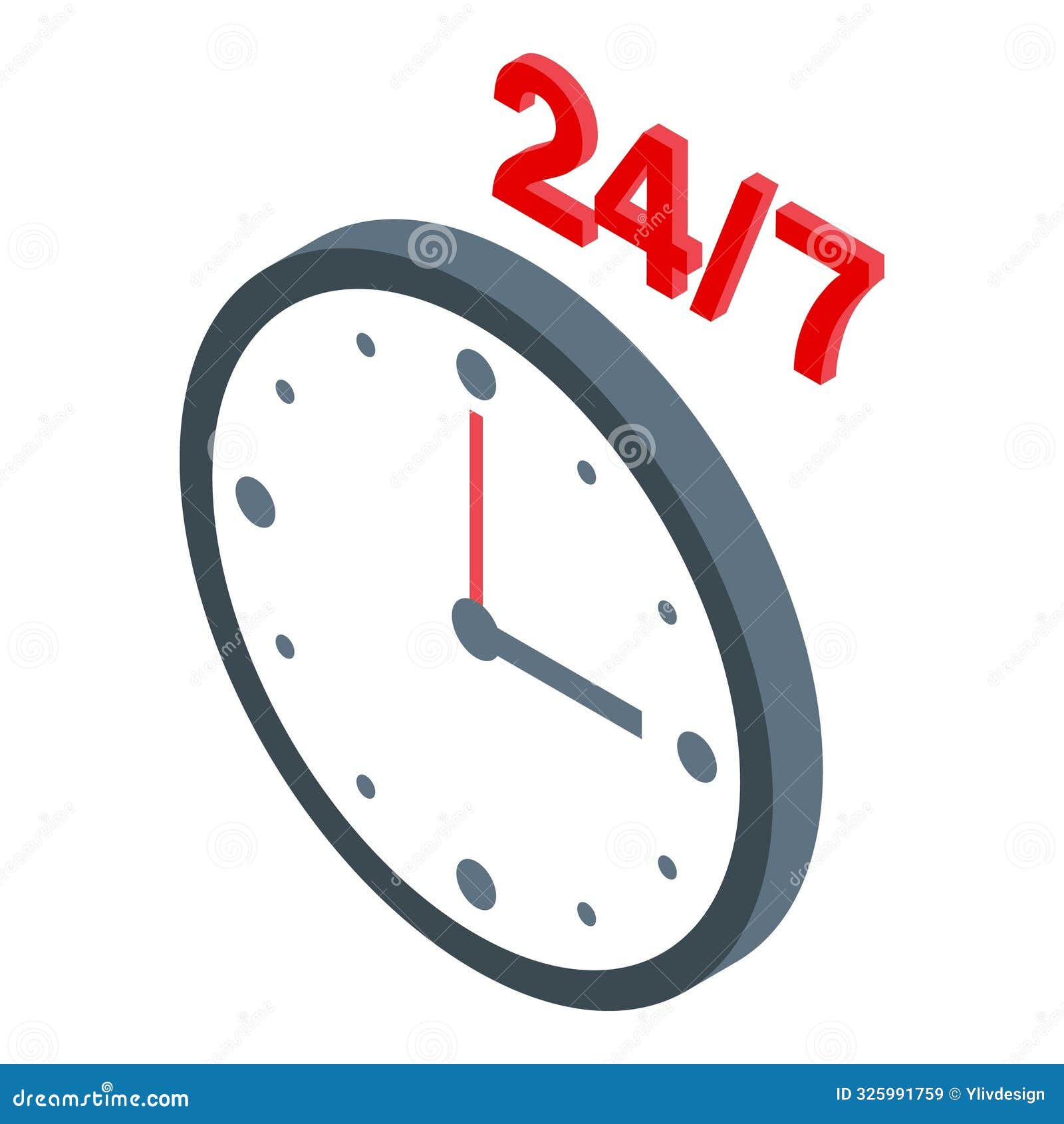 Clock Face Is Showing The Concept Of 247 Availability Vector ...