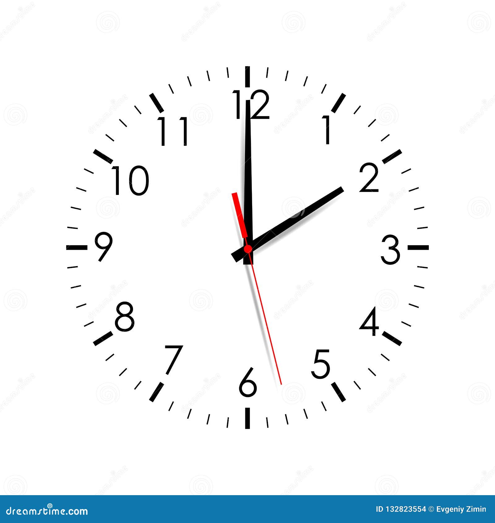 Clock Face Showing Two Hours Isolated Stock Vector - Illustration of ...
