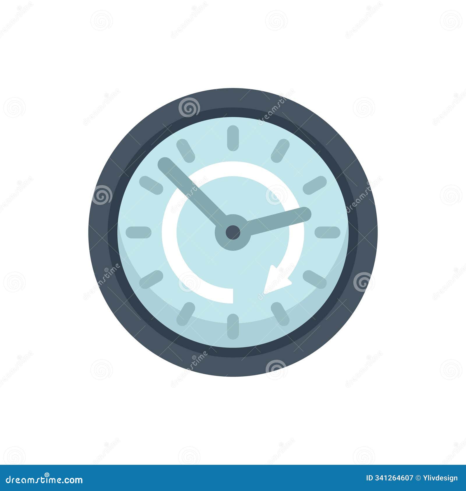Clock Face Showing Time Passing with Arrow Icon Stock Illustration ...