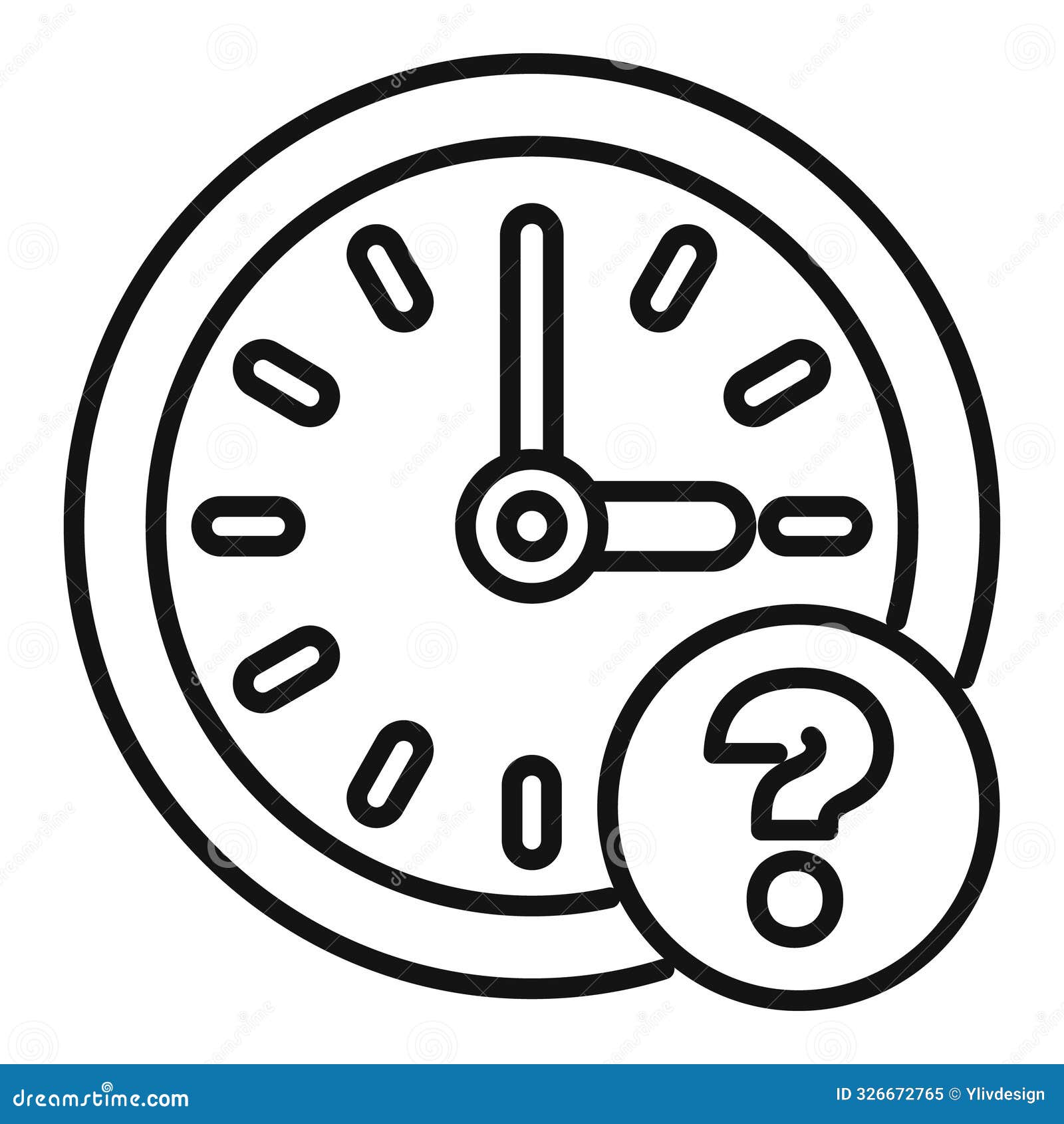 Clock Face with Question Mark Showing Deadline Concept Stock Vector ...