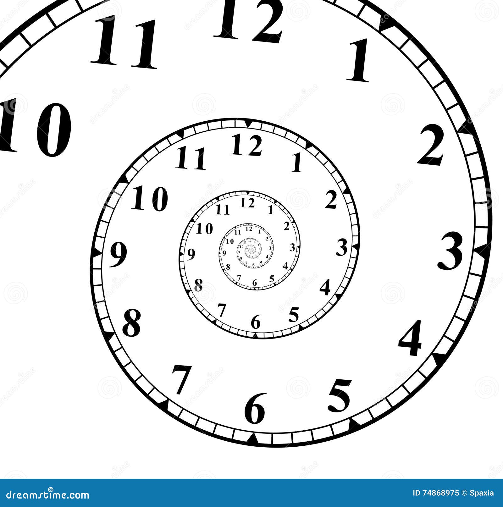 Clock Face with a Spiral Effect Stock Illustration - Illustration of ...
