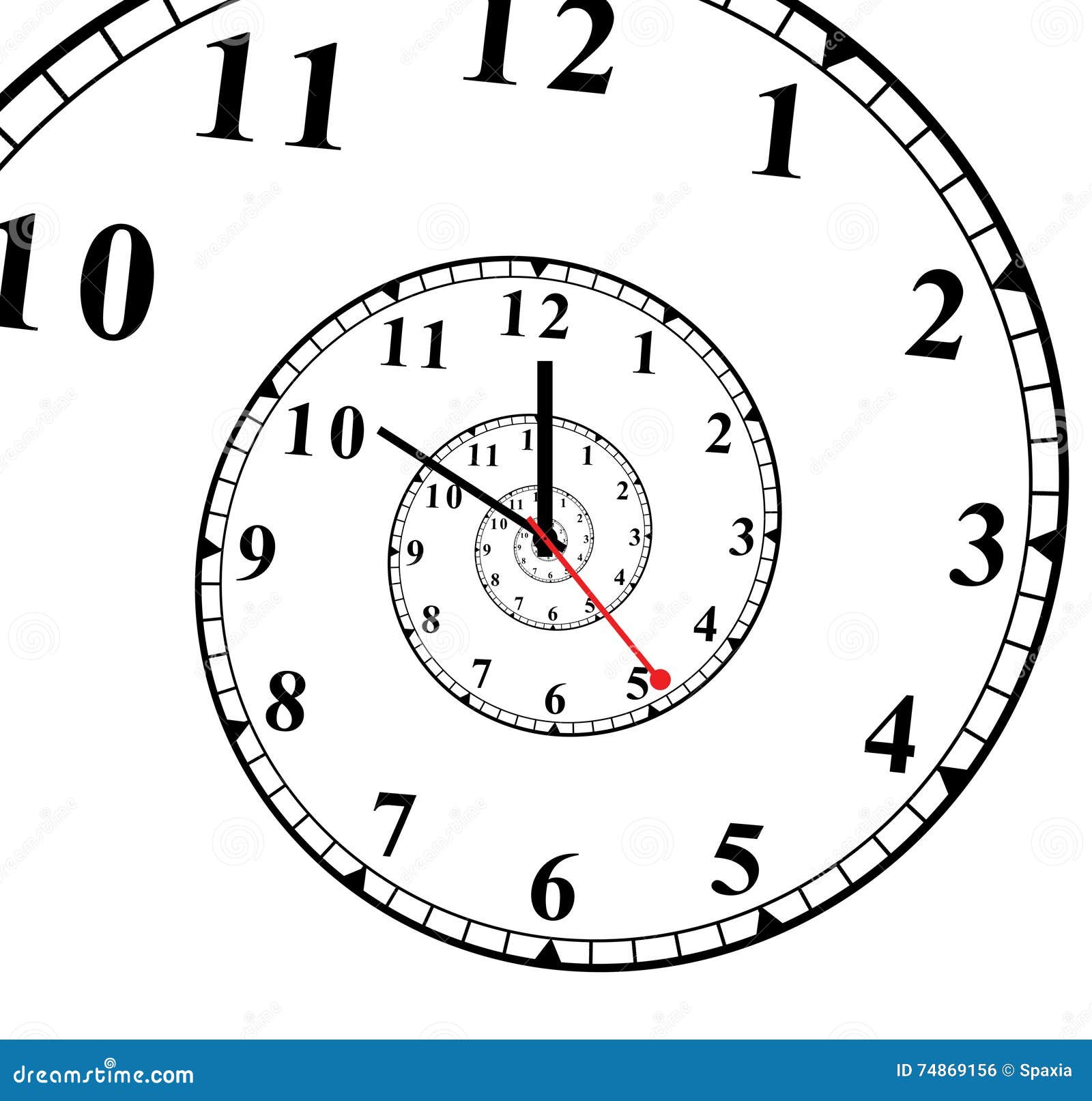 Clock Face with a Spiral Effect Stock Illustration - Illustration of ...