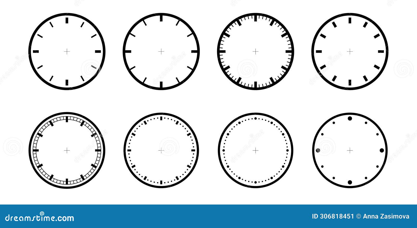 Measuring Circle Templates Isolated In White Background. Degrees 360 ...