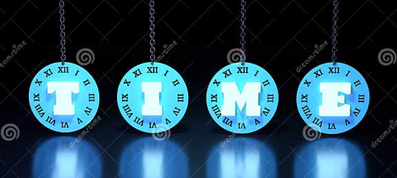 Clock face with time text stock illustration. Illustration of ...