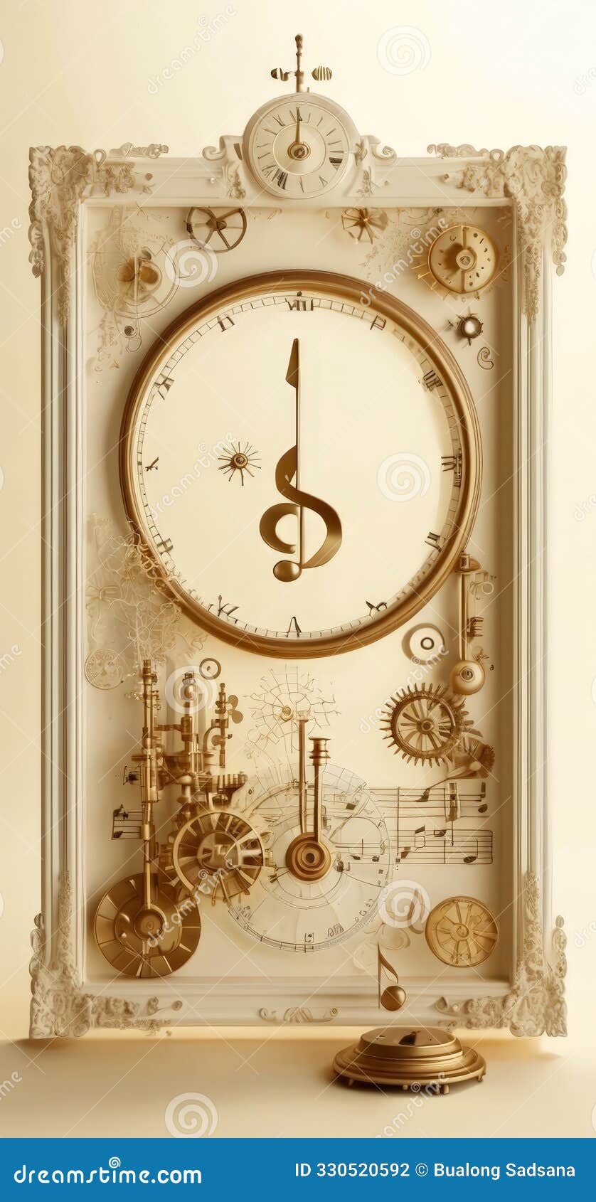 Clock with Face and Various Clocks Stock Illustration - Illustration of ...