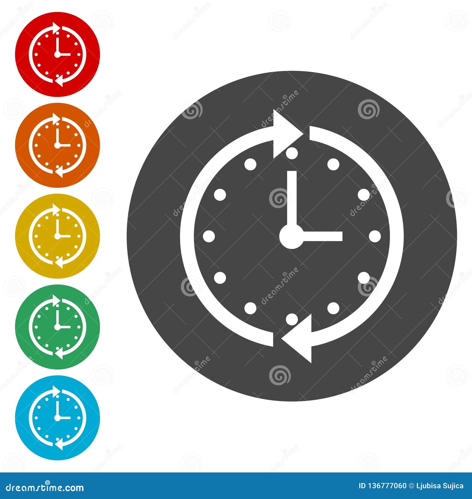 Clock Face Vector, Back Time Stock Vector - Illustration of dial ...