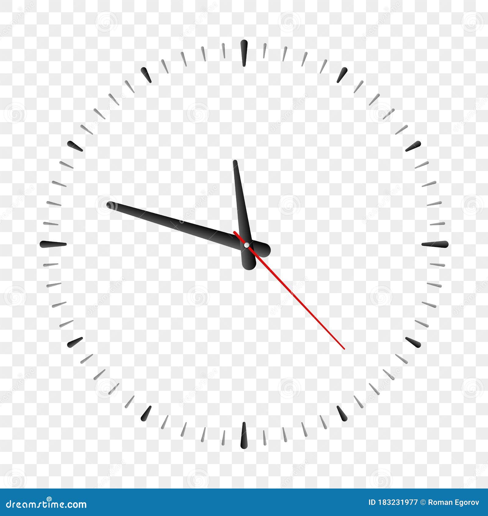 Mockup Clock Face. Minute Hour And Second Hands With Time Scale For ...