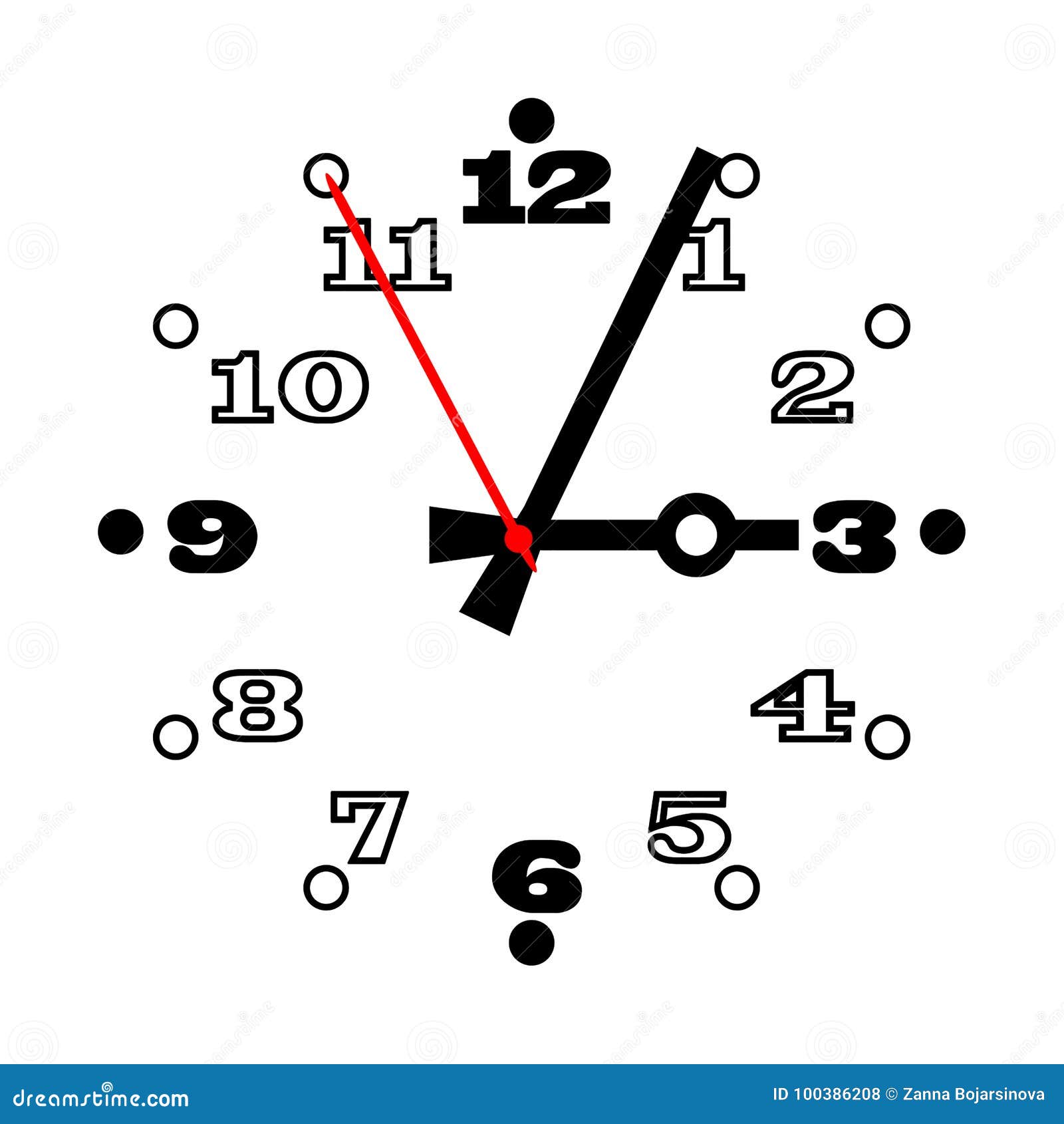 Clock Face Vector Illustration. Stock Vector - Illustration of hour ...