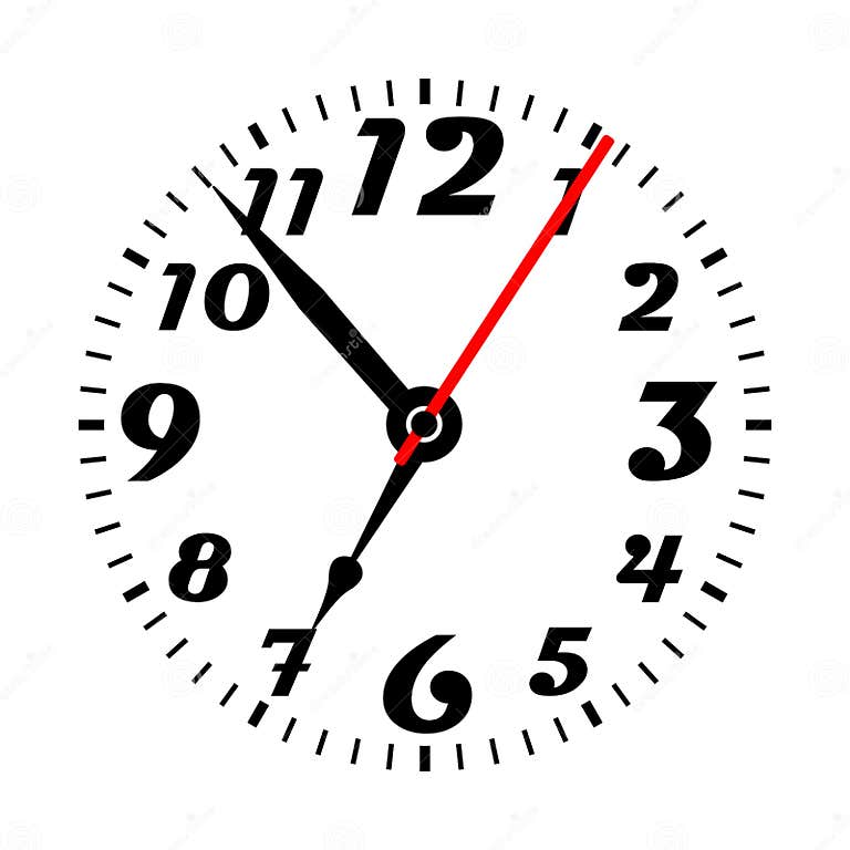 Clock Face Vector Illustration. Stock Vector - Illustration of midnight ...