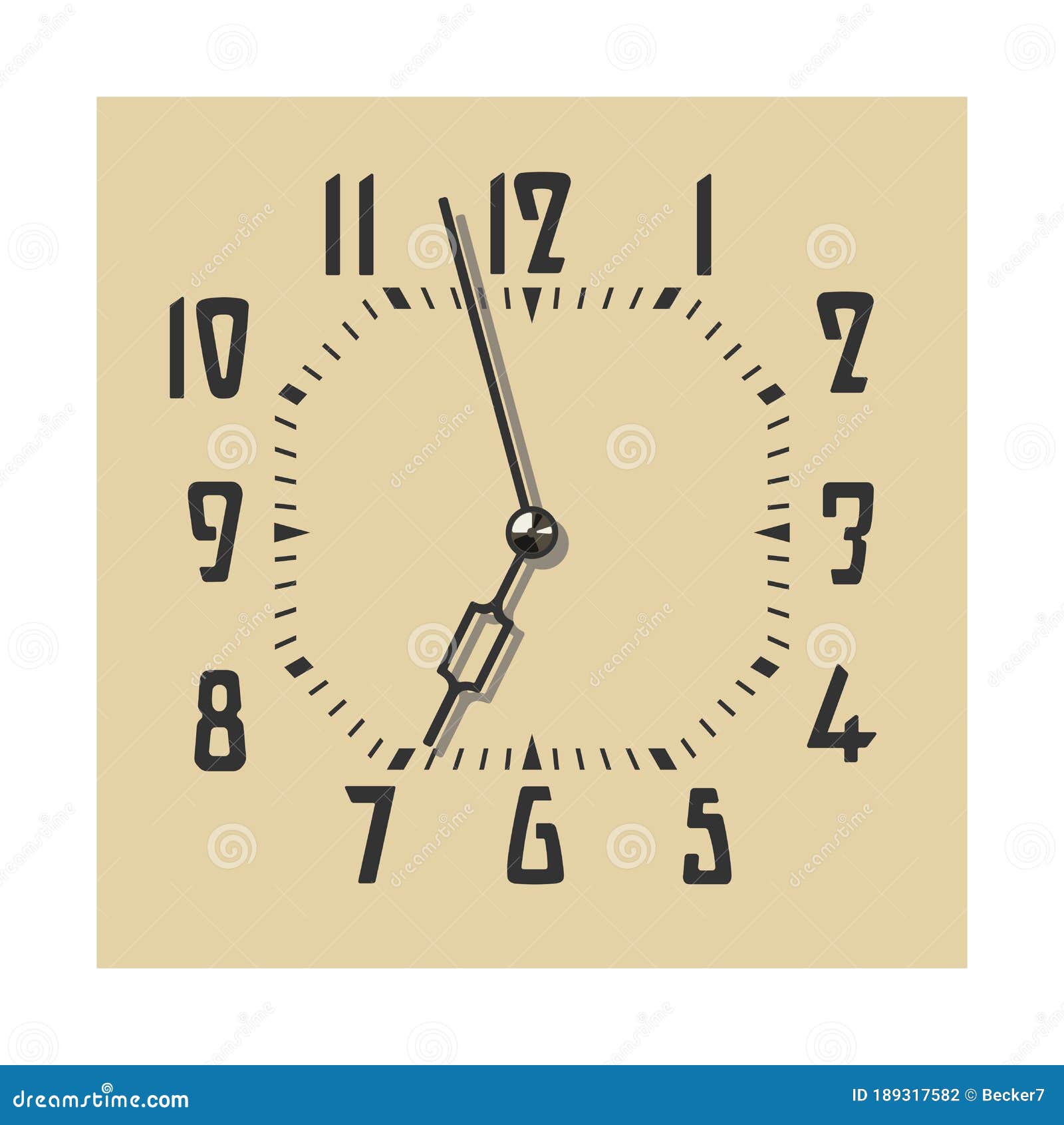 Clock Face in Vintage Color. Vector Illustration Stock Vector ...