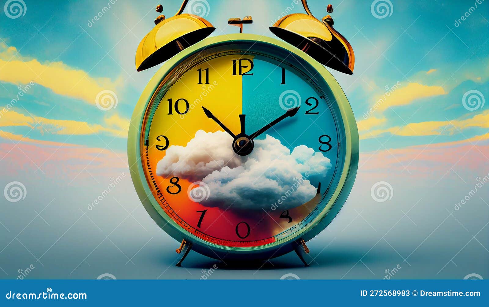 Clock Face Waking Up with Night Countdown ,generative AI Stock ...