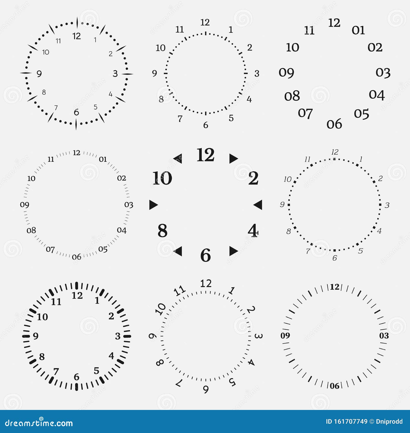Clock Face on a White Background Stock Vector - Illustration of second ...