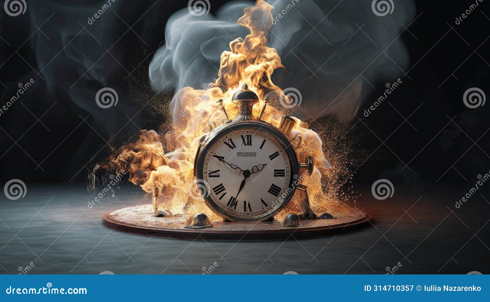 Clock on Fire. AI Generated Stock Image - Image of flames, danger ...