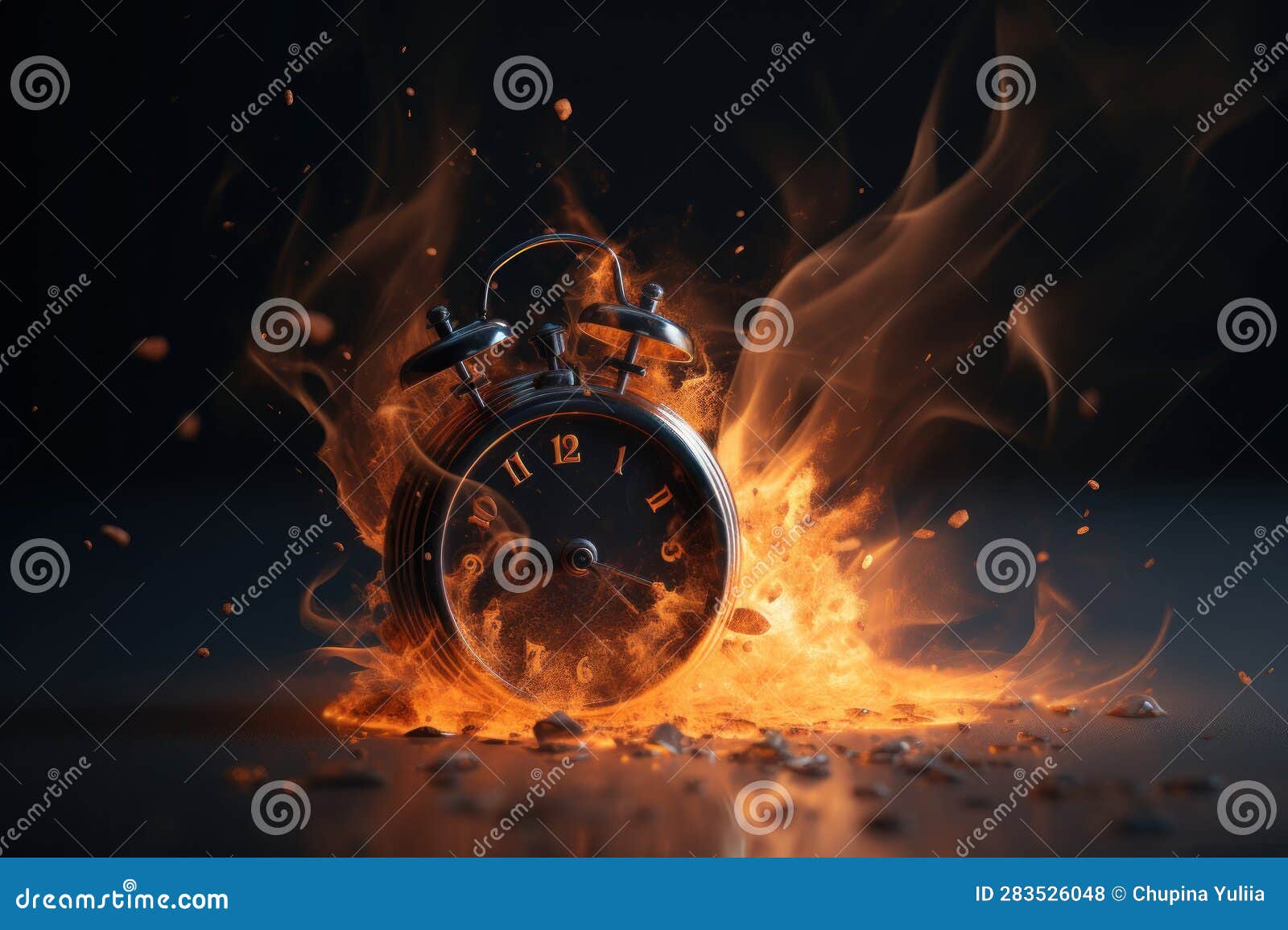 The Clock is on Fire. AI Generated Stock Illustration - Illustration of ...