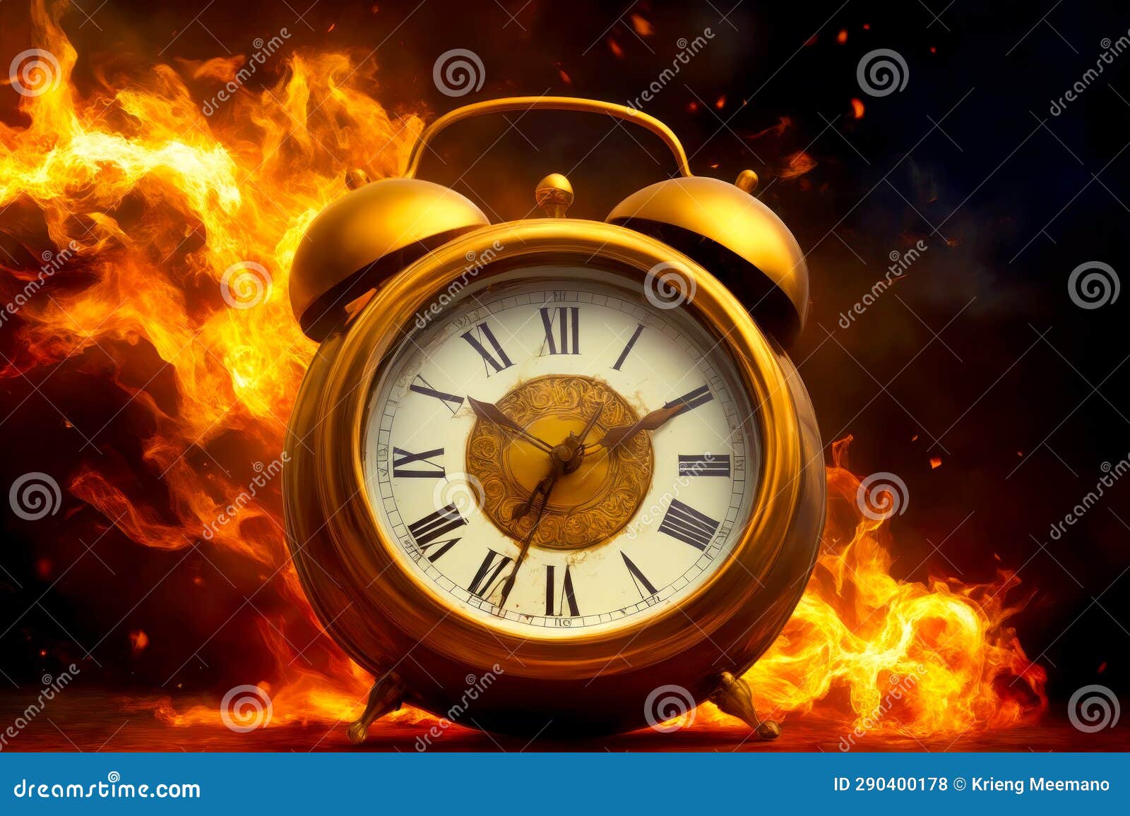 Clock on Fire, a Captivating Stock Image, AI Generated Stock ...