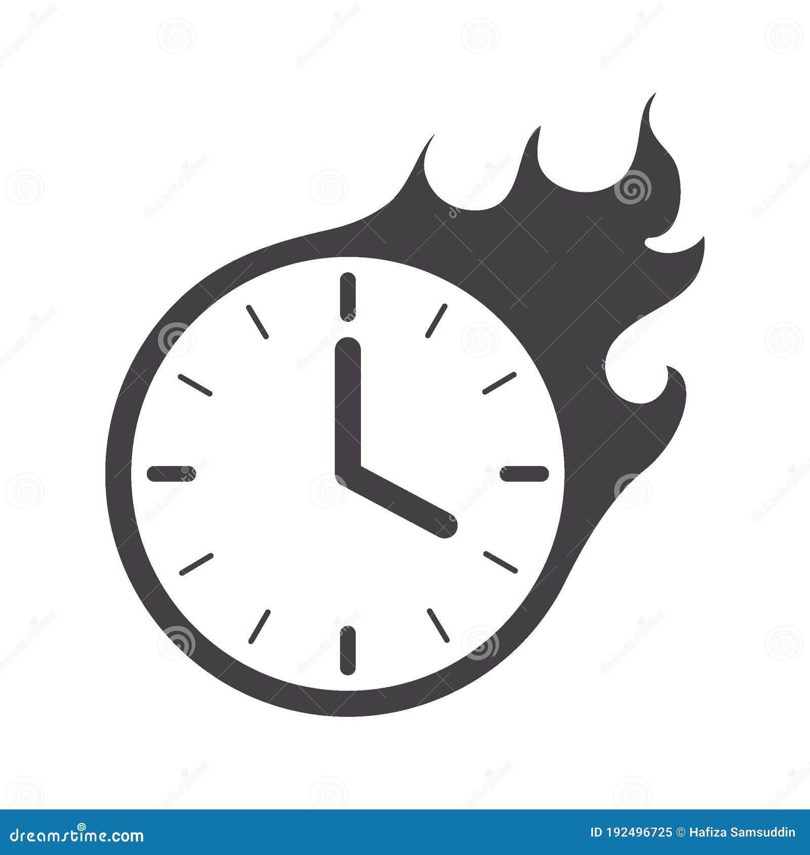 Clock on Fire Concept. Vector Illustration Decorative Design Stock ...