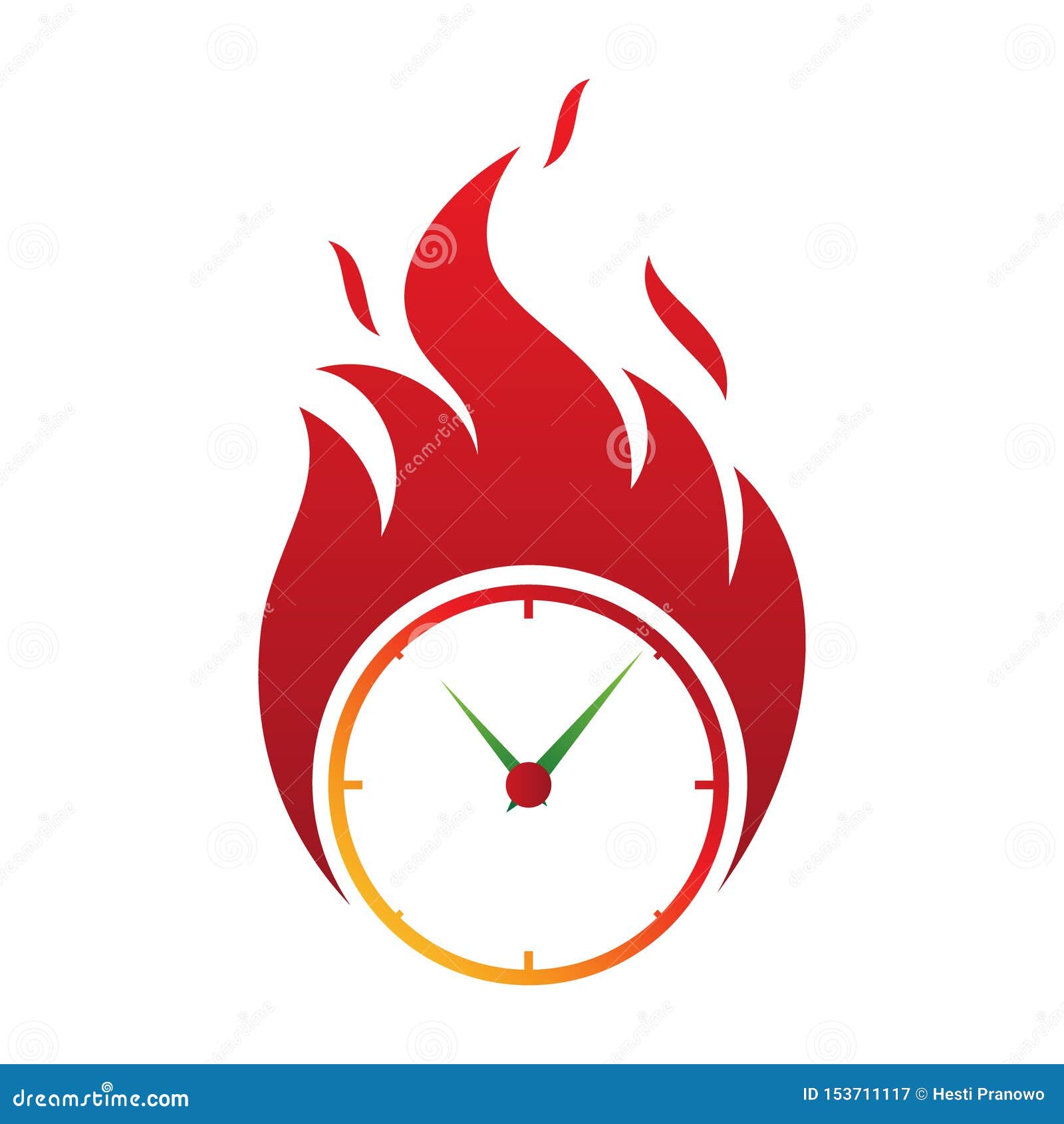 Clock On Fire, Clock Face Consumed As Time Burns Away. Generative AI ...