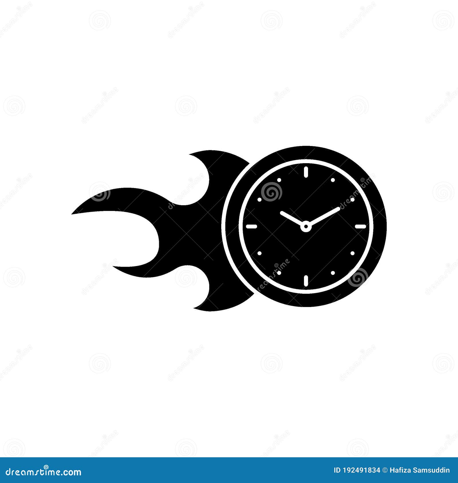 Clock on Fire Icon. Vector Illustration Decorative Design Stock Vector ...