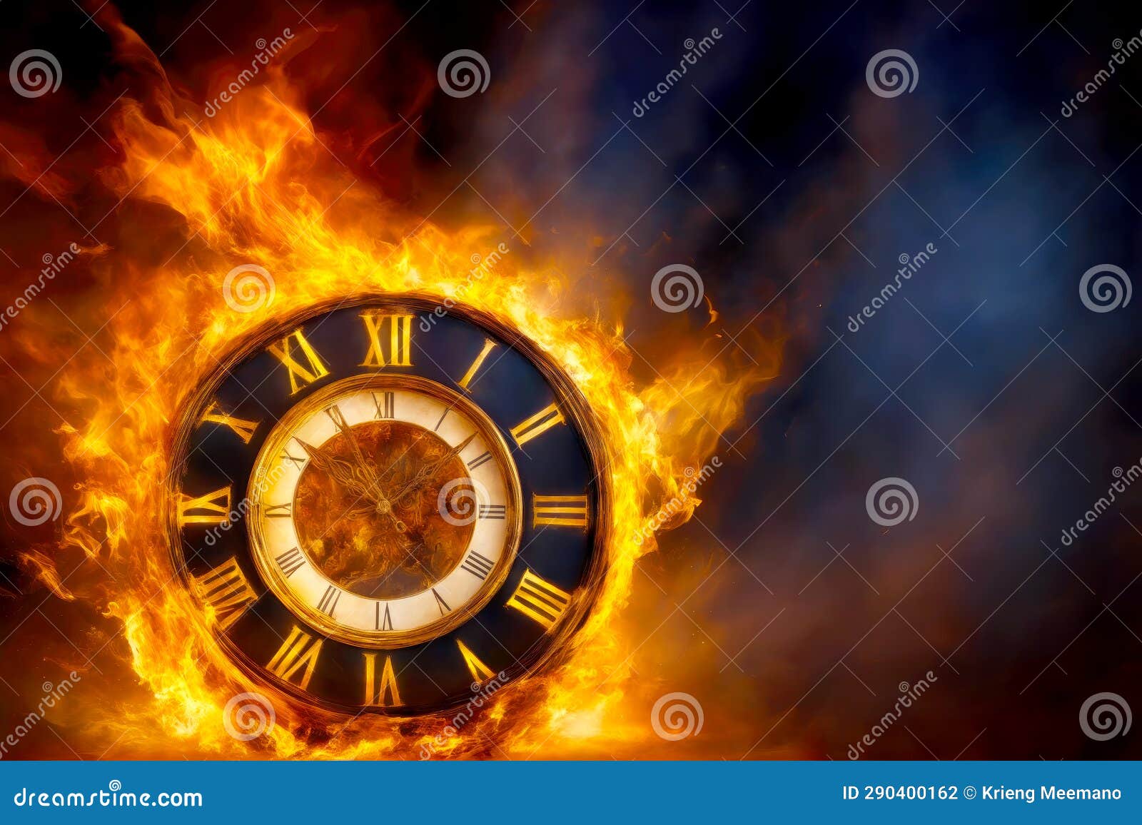 Clock on Fire, Time Alight in Mesmerizing Photo, AI Generated Stock ...