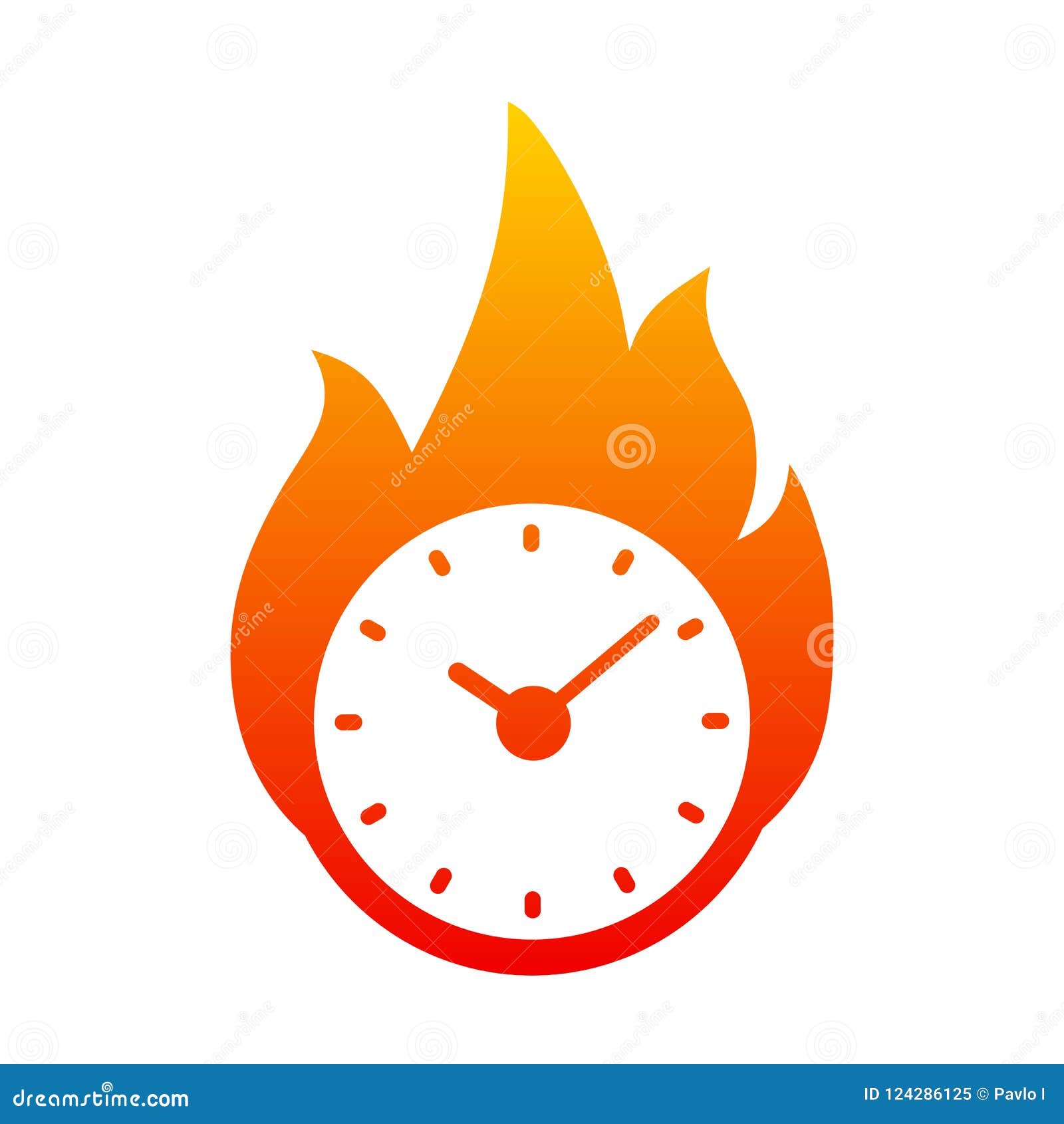 Clock in Fire. Time Logo - Vector Stock Vector - Illustration of ...