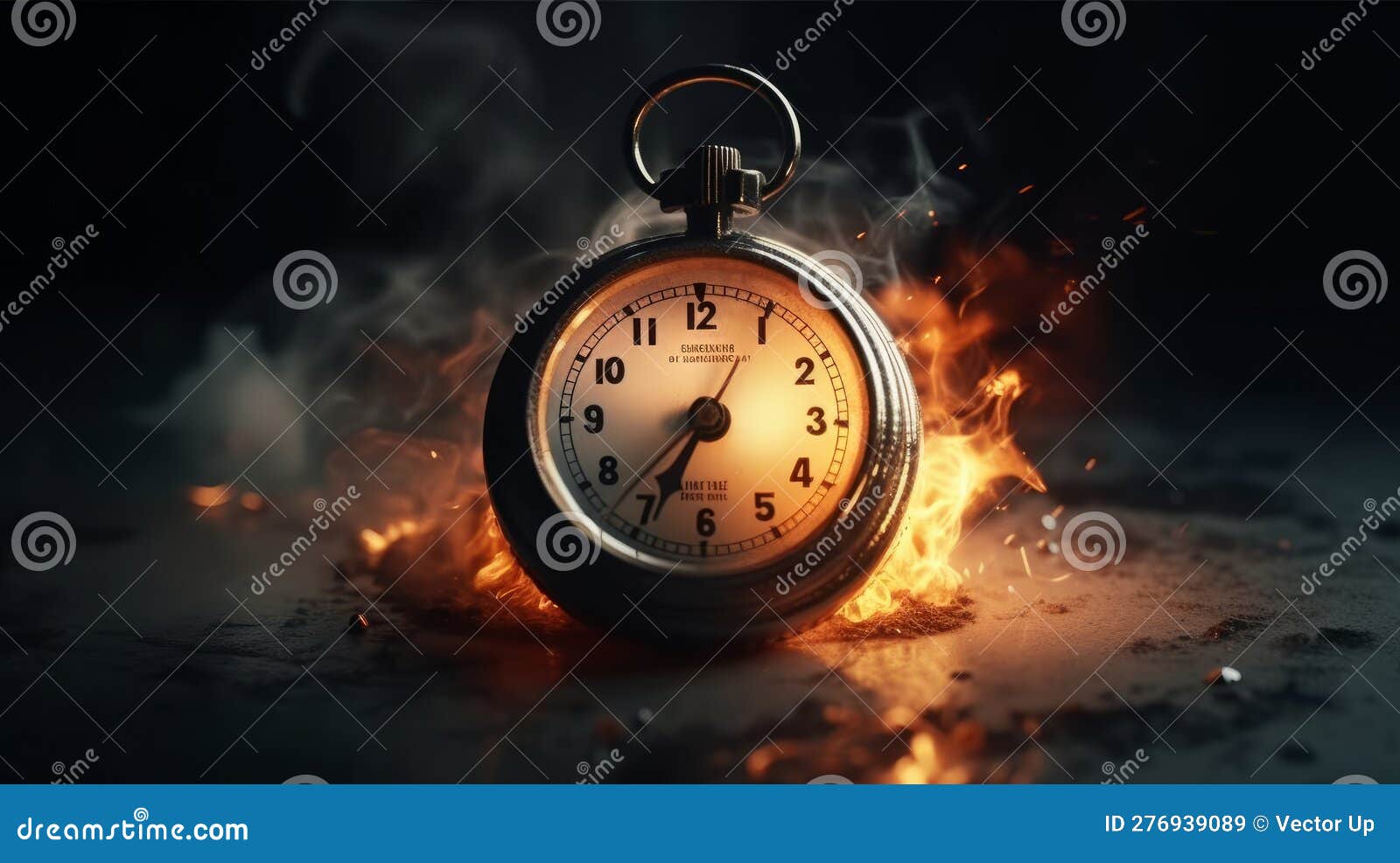 Clock on Fire. Time To Wake Up Stock Image - Image of concept, abstract ...