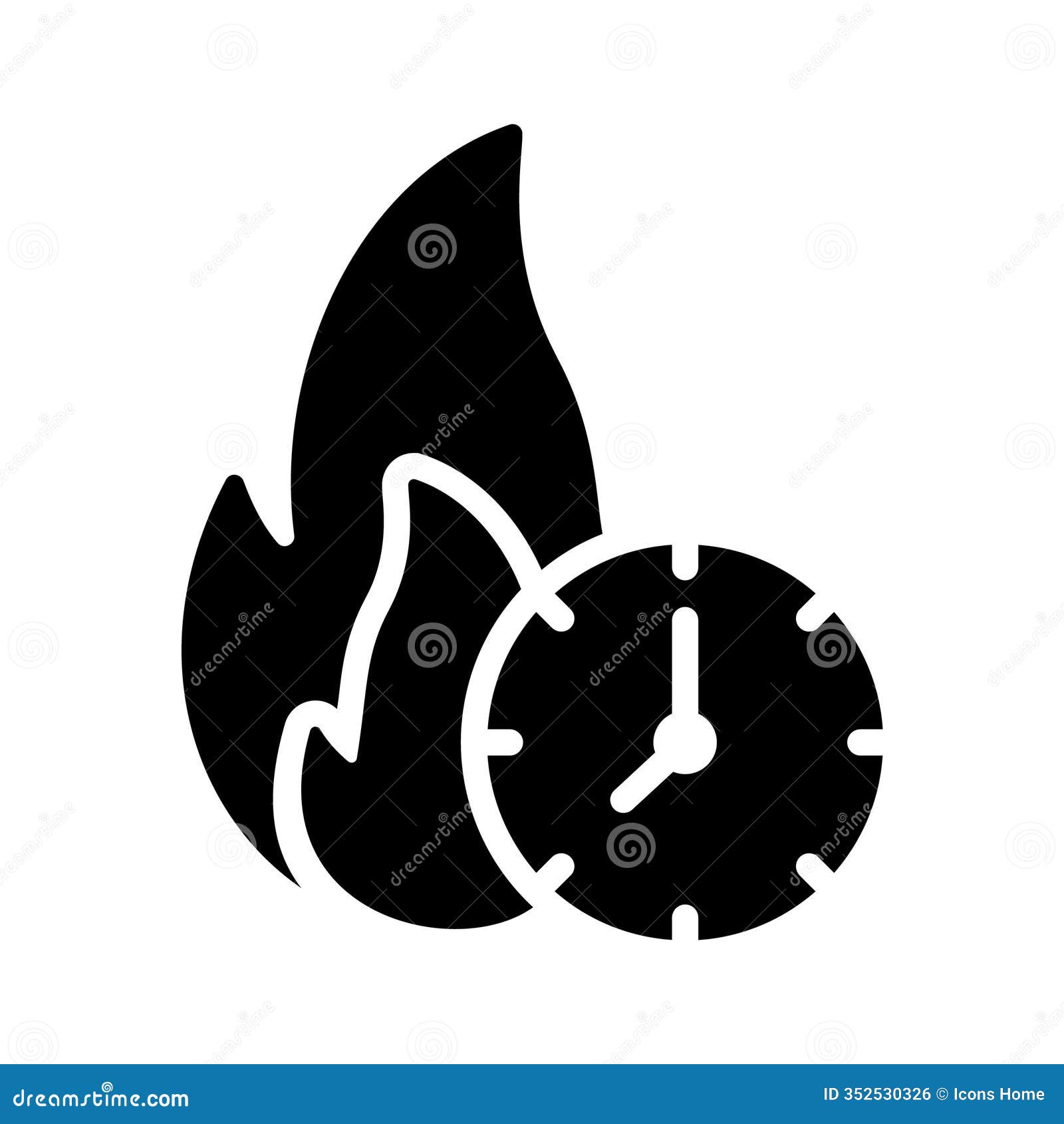 Clock with Flames Indicating Urgent or Peak Time Stock Illustration ...