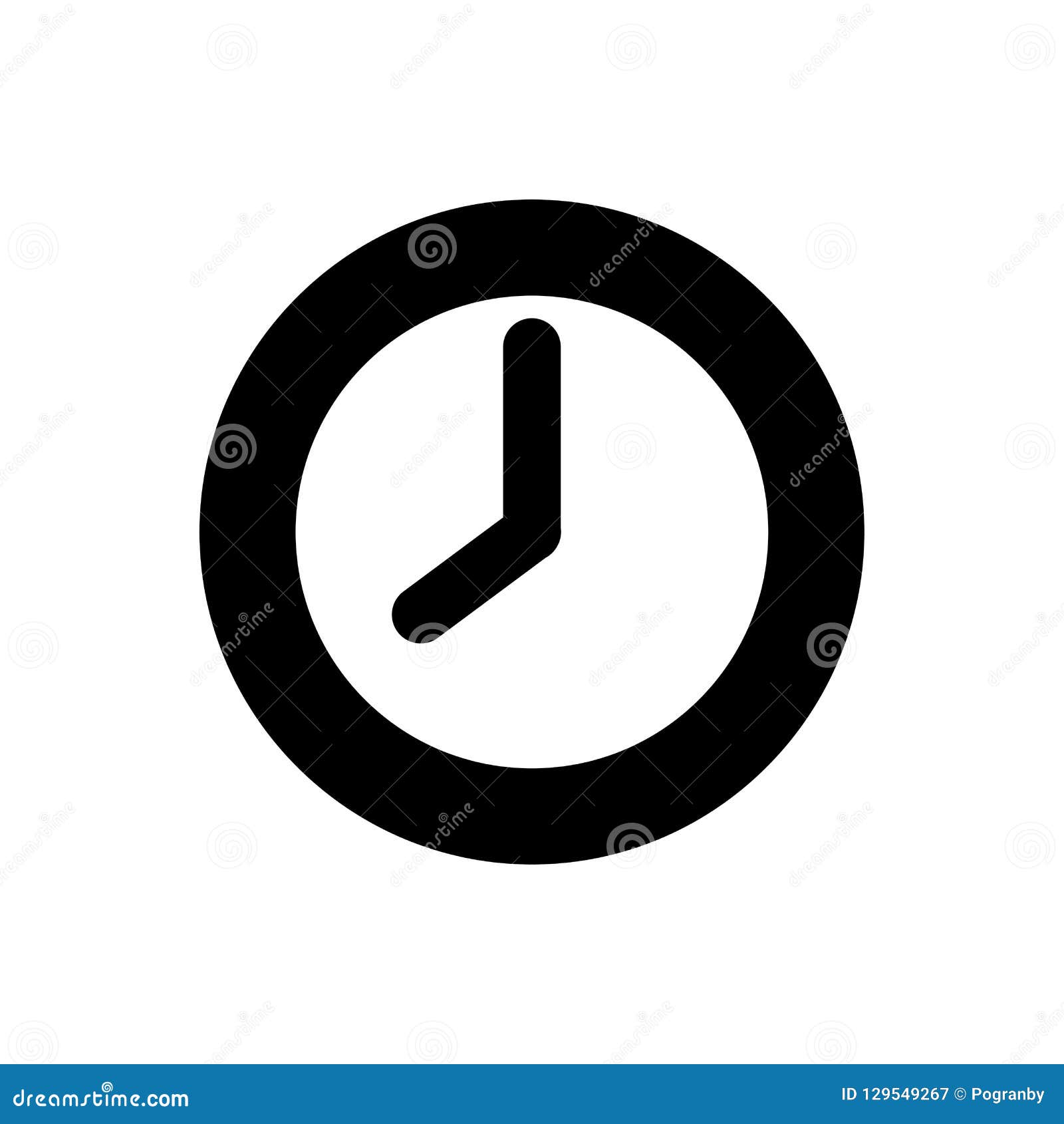 Time Concept Icon. Simple Clock Shape Stock Illustration - Illustration ...