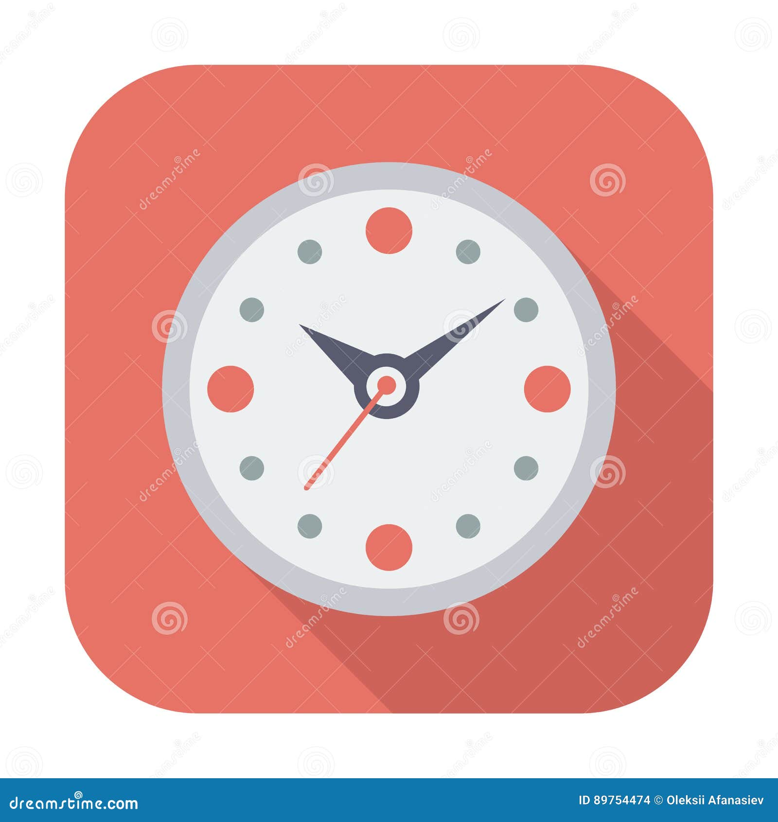 Clock flat icon. stock vector. Illustration of watch - 89754474