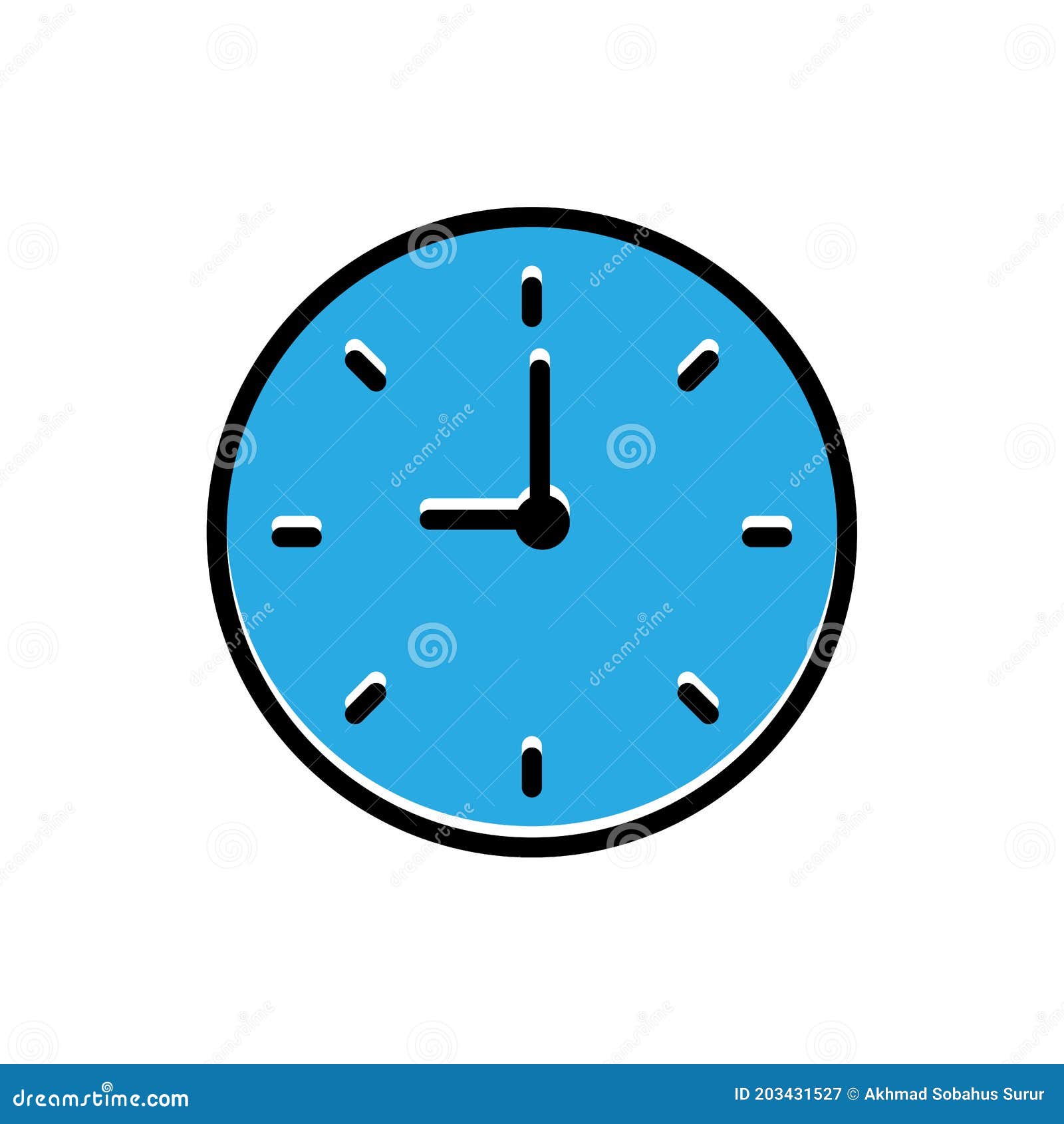 Clock Flat Icon. on Time Symbol. Simple Design Editable. Design ...