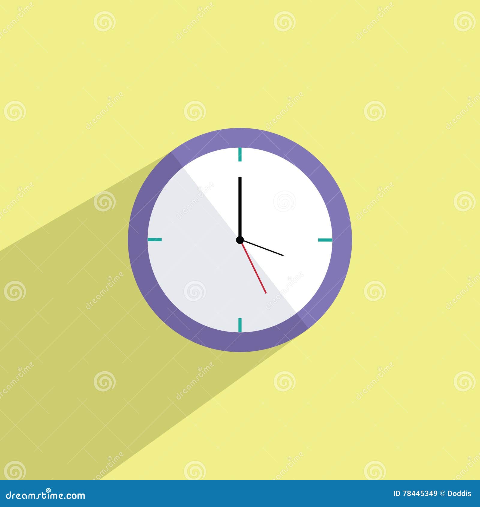 Clock Flat Icon Vector Illustration Stock Vector - Illustration of icon ...