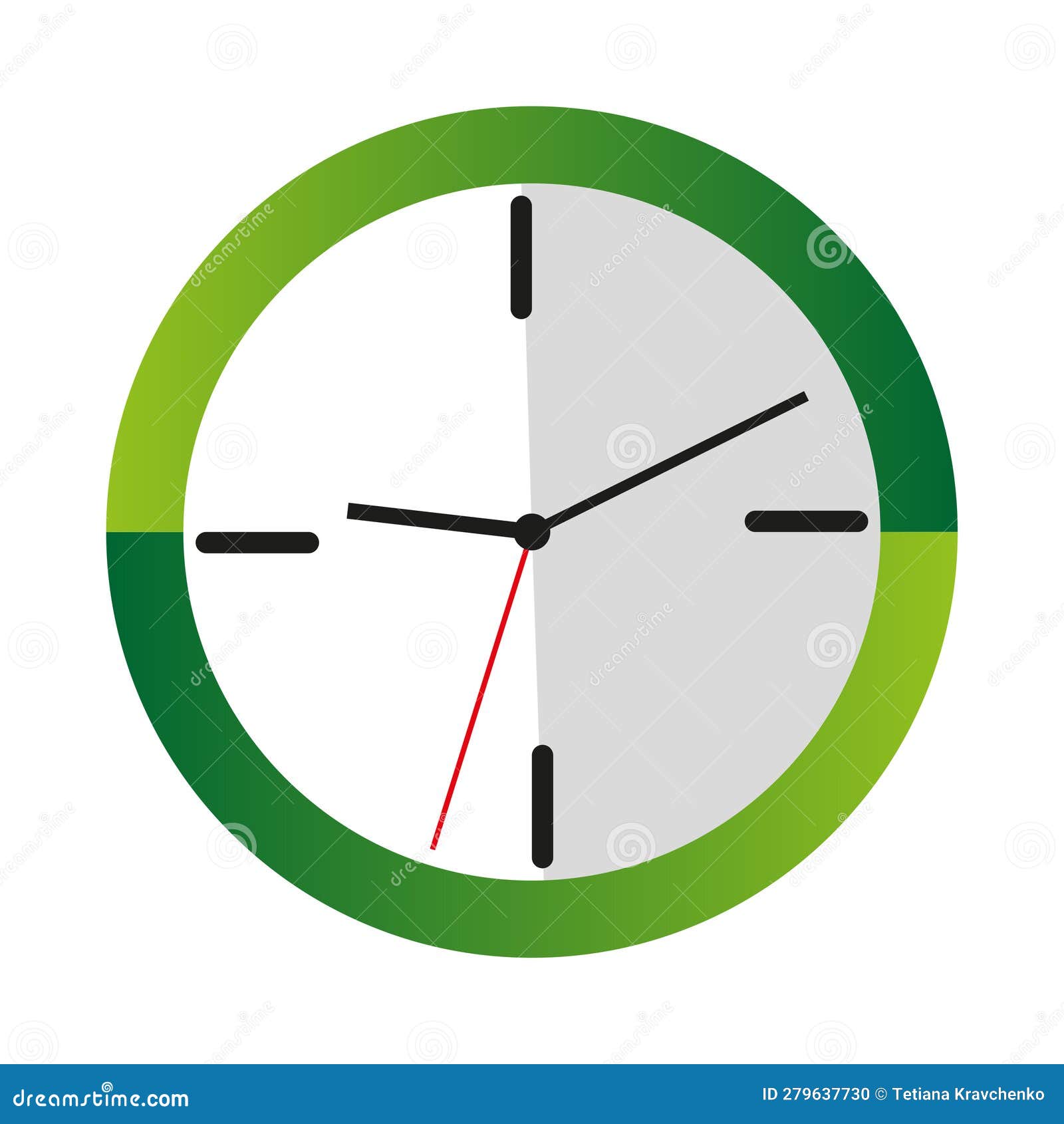 Clock Flat Icon on a White Background. Vector Illustration Stock Vector ...