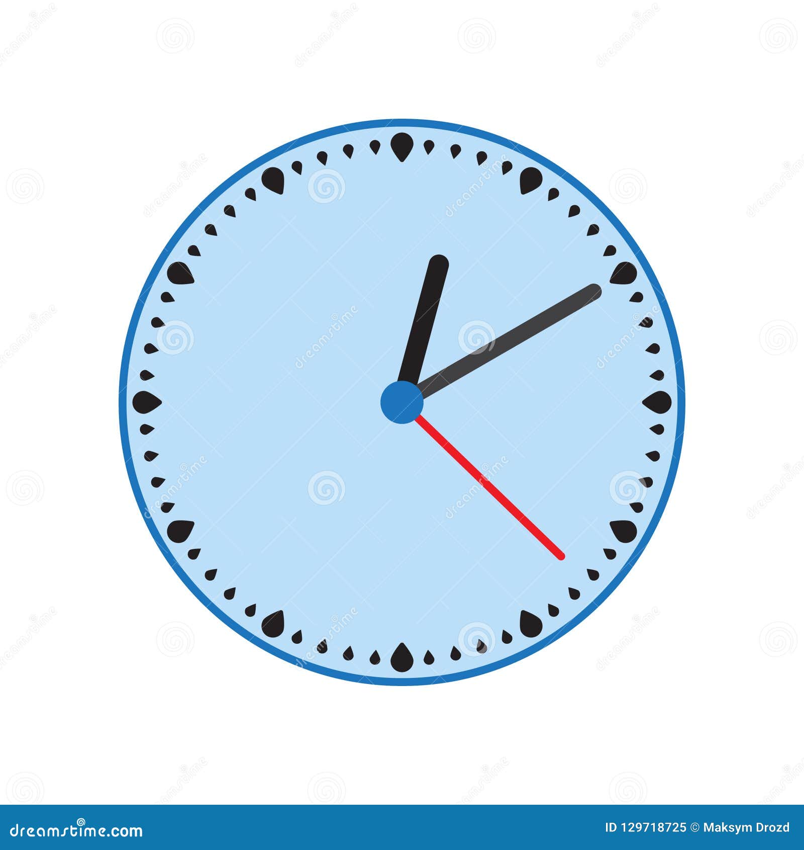 Clock in Flat Style, Clock Icon, Time Hours Symbol. Stock Illustration ...