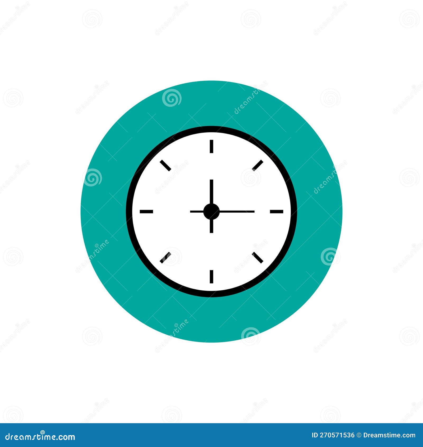 Clock Flat Style Vector Icon. Time Vector Illustration. Stock Vector ...