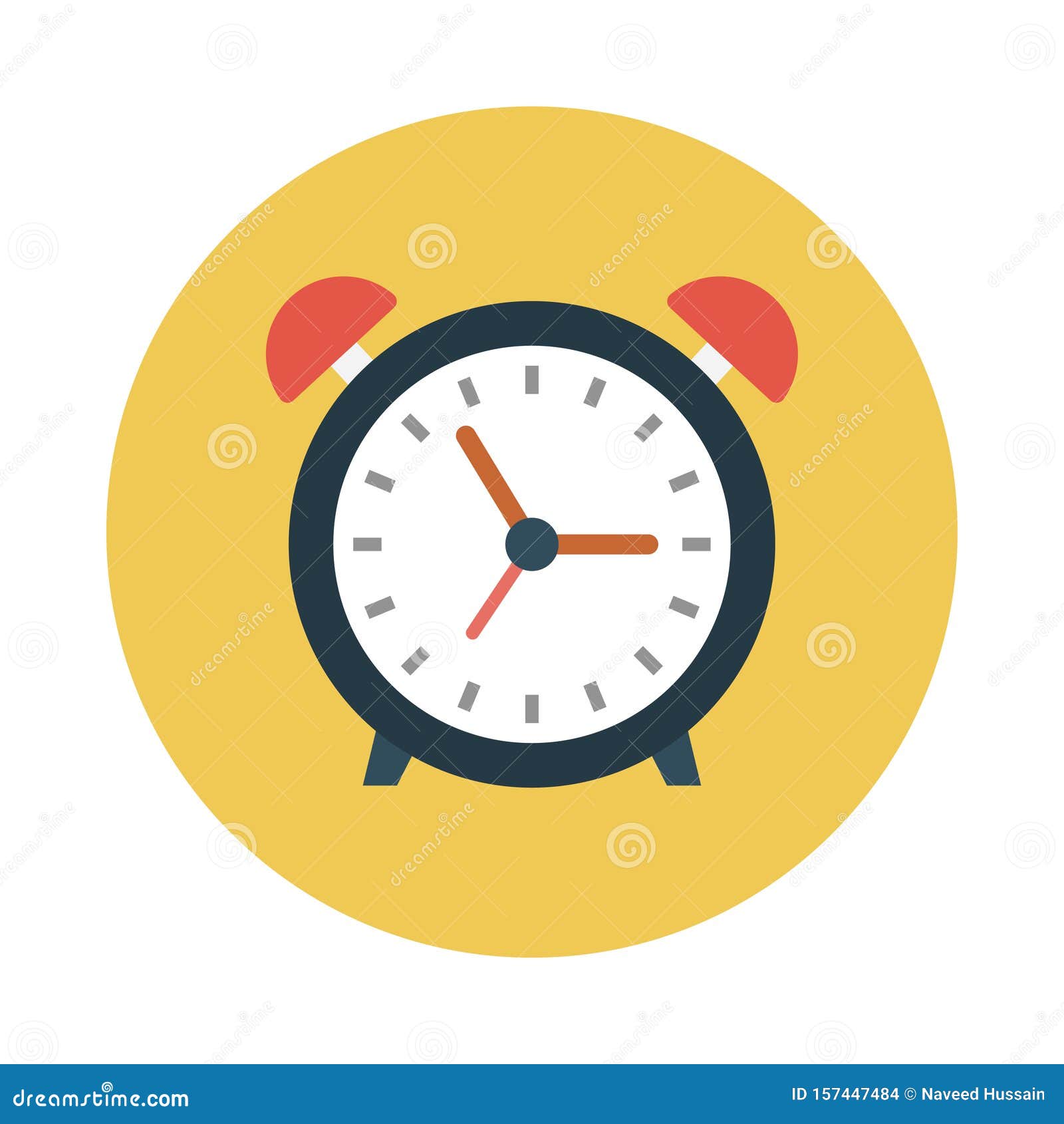 Clock flat vector icon stock vector. Illustration of icon - 157447484
