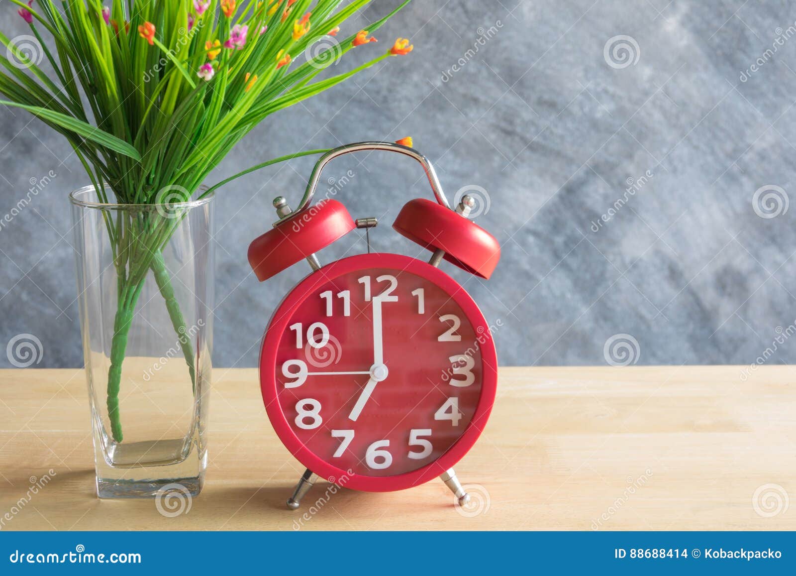 Clock and flower stock photo. Image of flowers, bouquet - 88688414