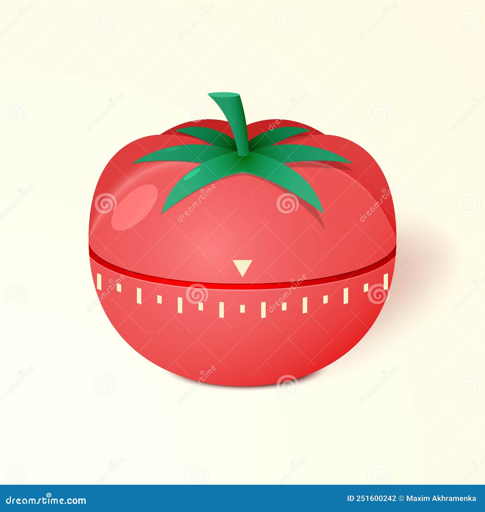 Clock in the Form of a Red Tomato. Timer for Productive Work Stock Illustration - Illustration ...