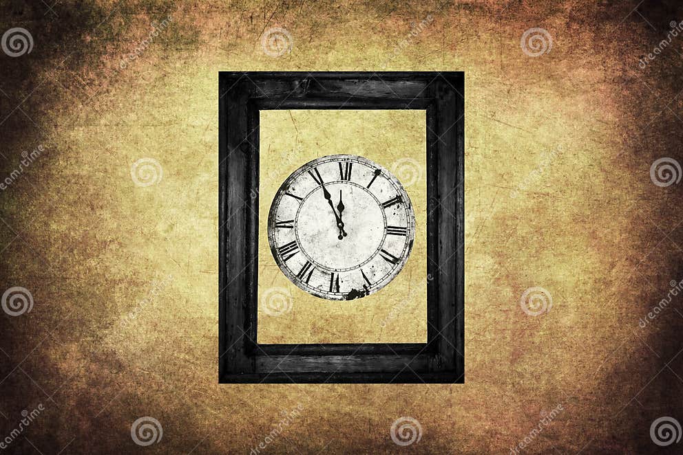 Clock in frame stock photo. Image of dirty, french, minutes - 26060072