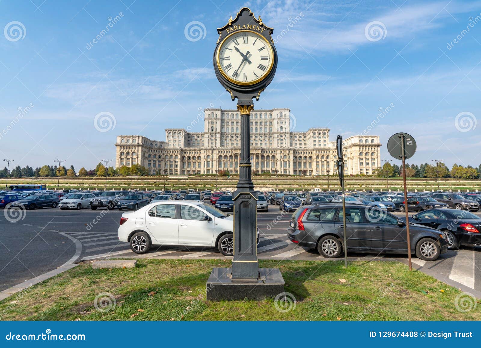 Clock in Front of the Ceausescu Palace in the Center of Bucharest in ...