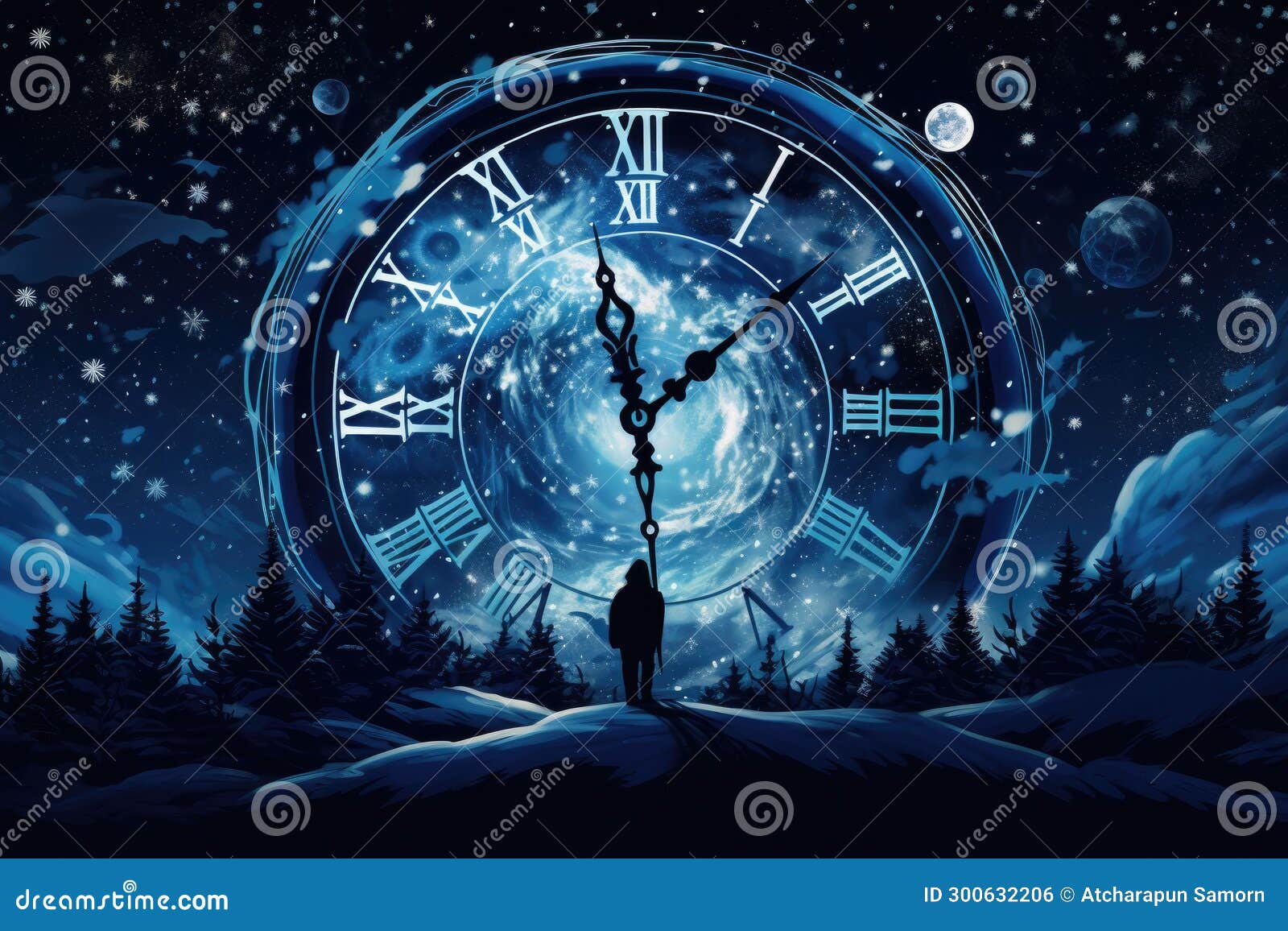 A Clock Frozen In Ice Witha Glass Of Alcohol Royalty-Free Stock Photo ...