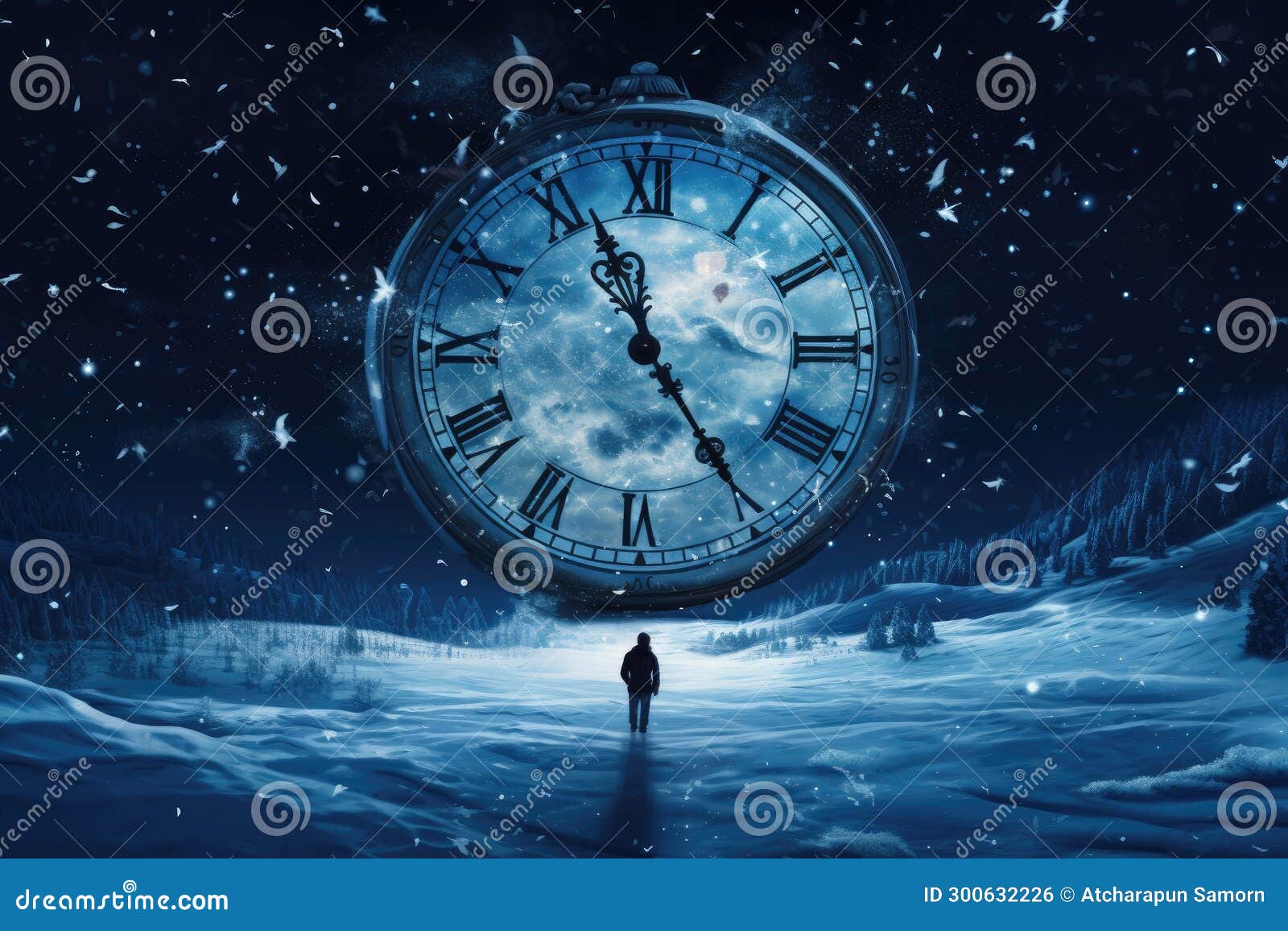 A Clock Frozen In Ice Witha Glass Of Alcohol Royalty-Free Stock Photo ...