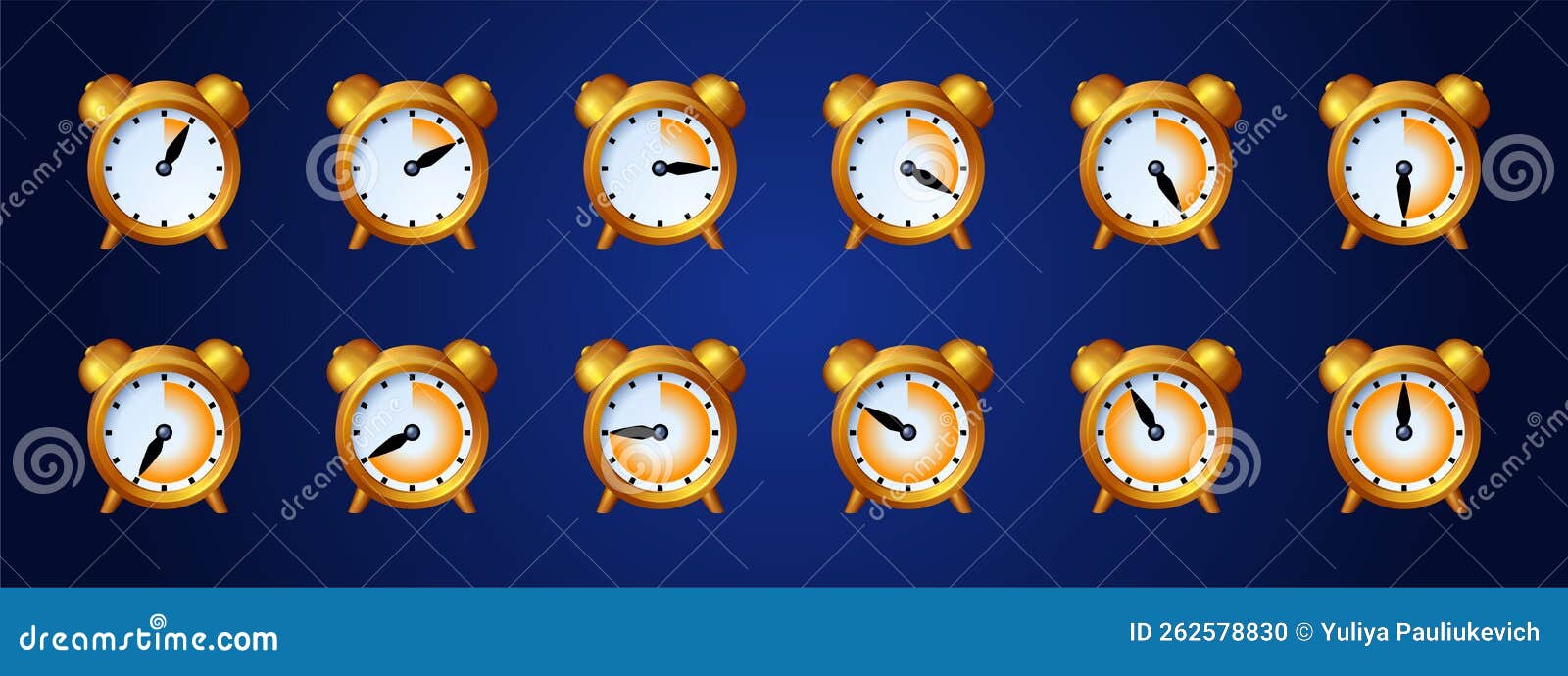Clock Game Icons, Time Animation Sprite Sheet Stock Illustration ...
